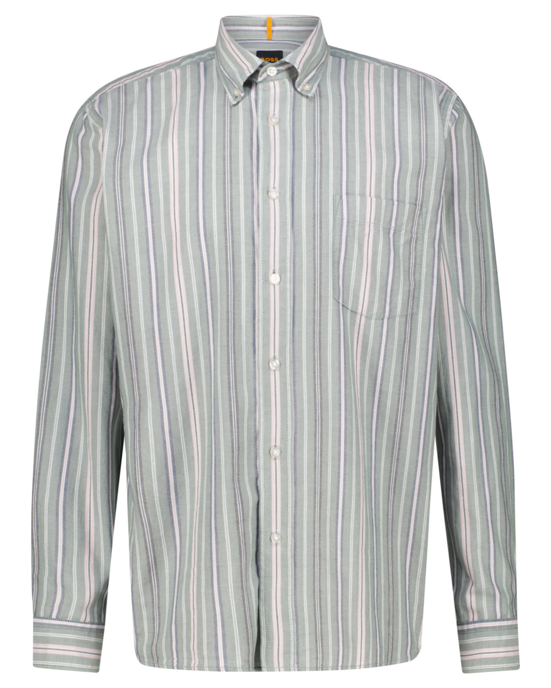BOSS Herren Hemd aus Baumwolle LAMBEY 1 Langarm in Grün kaufen | engelhorn
