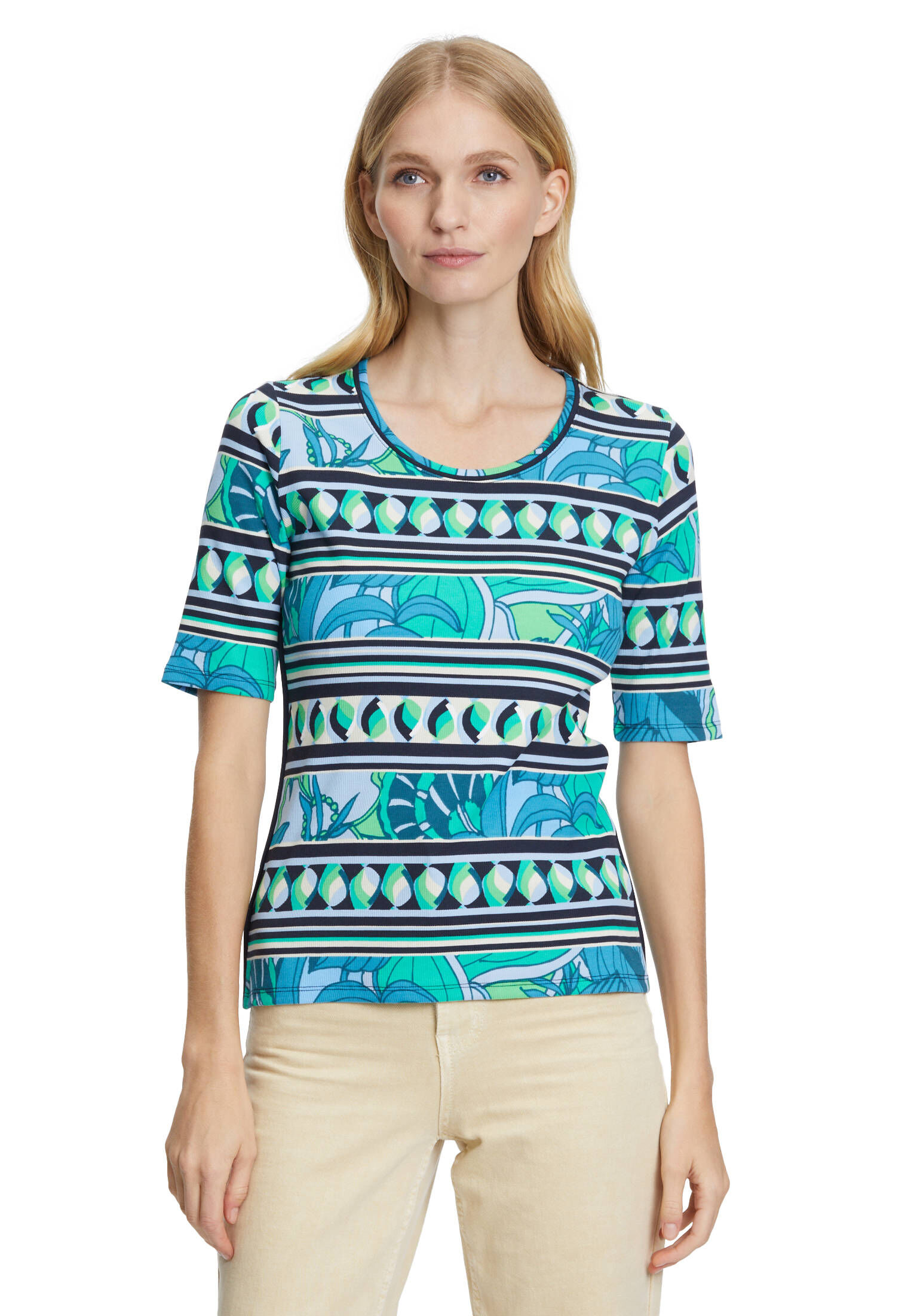 Damen Basic Shirt mit Rippenstruktur