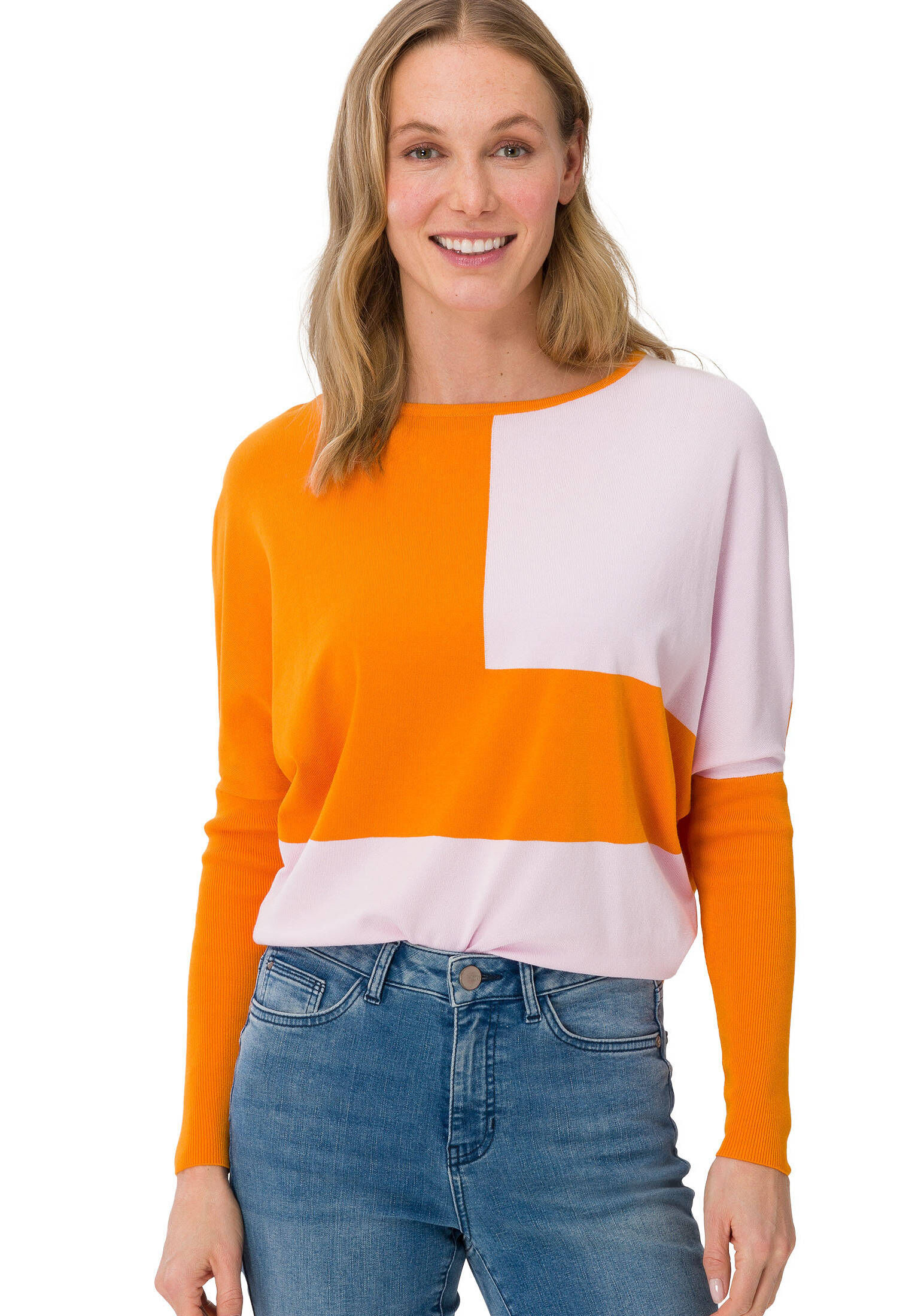 Damen Strickpullover mit Colourblocking