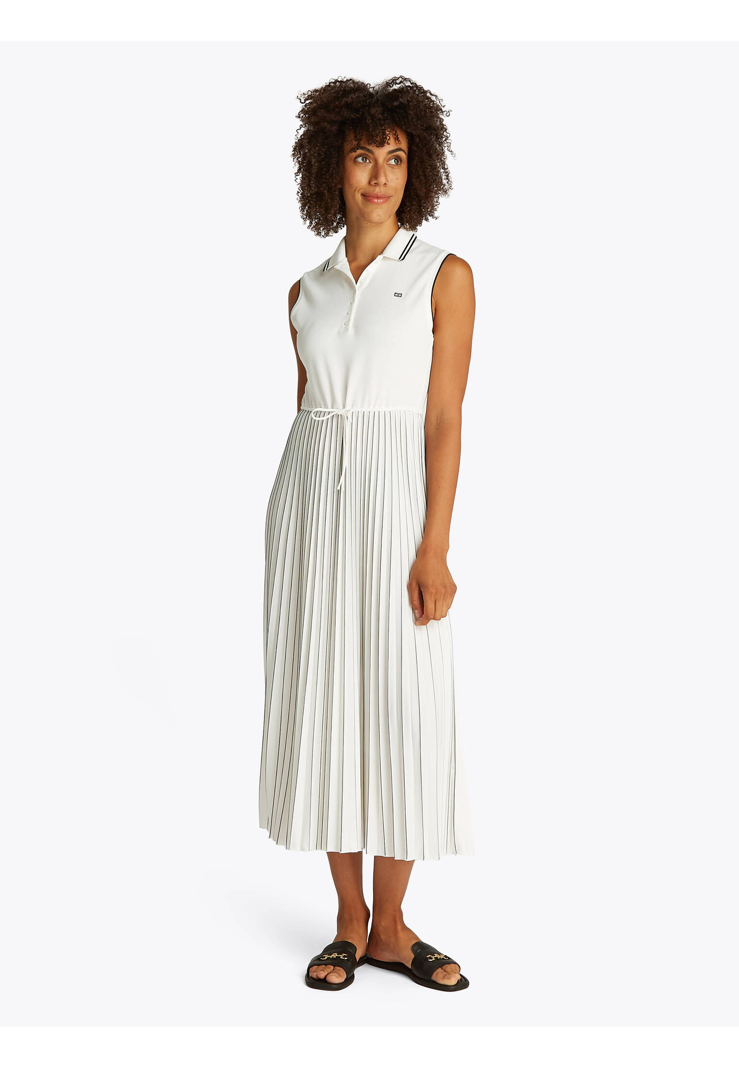 Tommy Hilfiger Damen Polokleid mit Falten in weiß kaufen | engelhorn