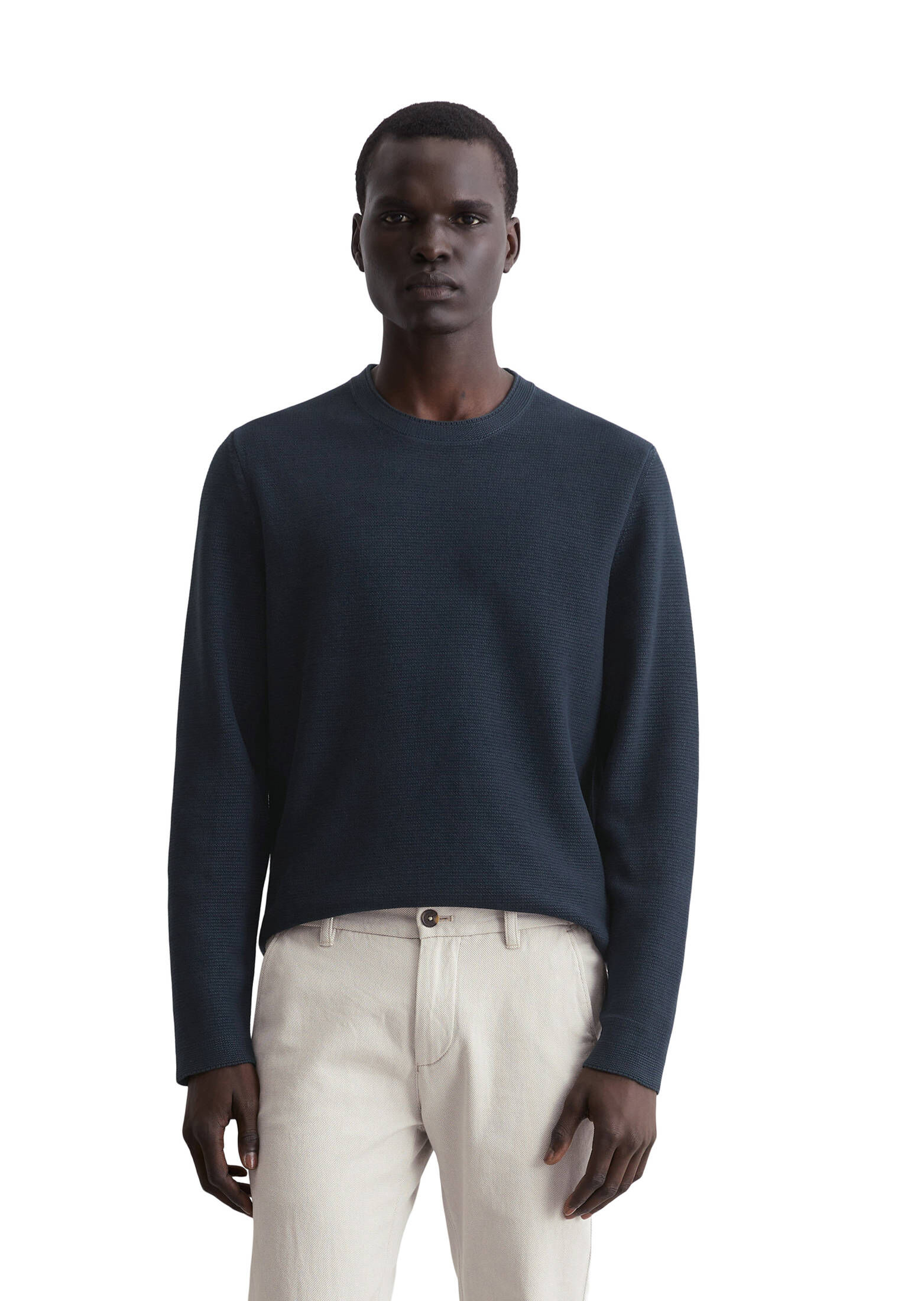 Marc O'Polo Herren Strickpullover Regular Fit in blau kaufen | engelhorn