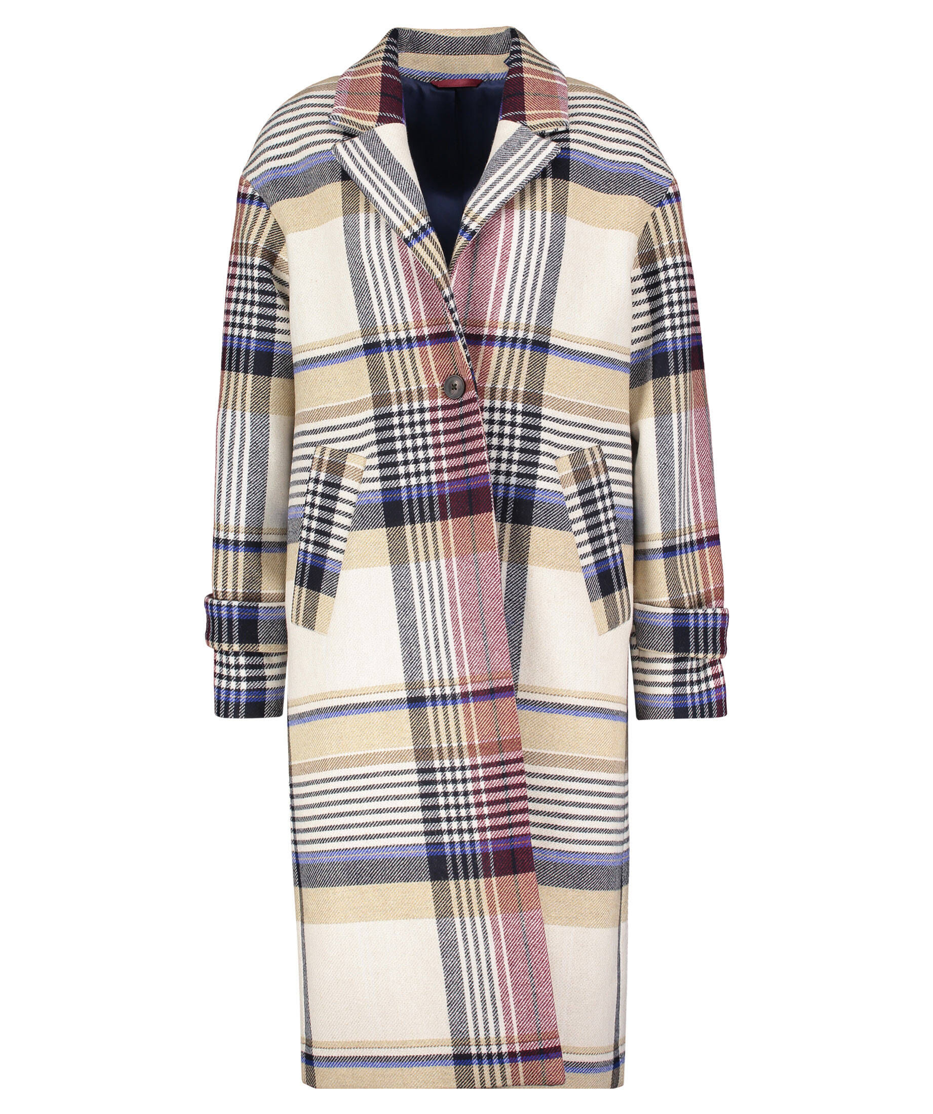 Damen Mantel "Checked Wool Blend Overcoat"