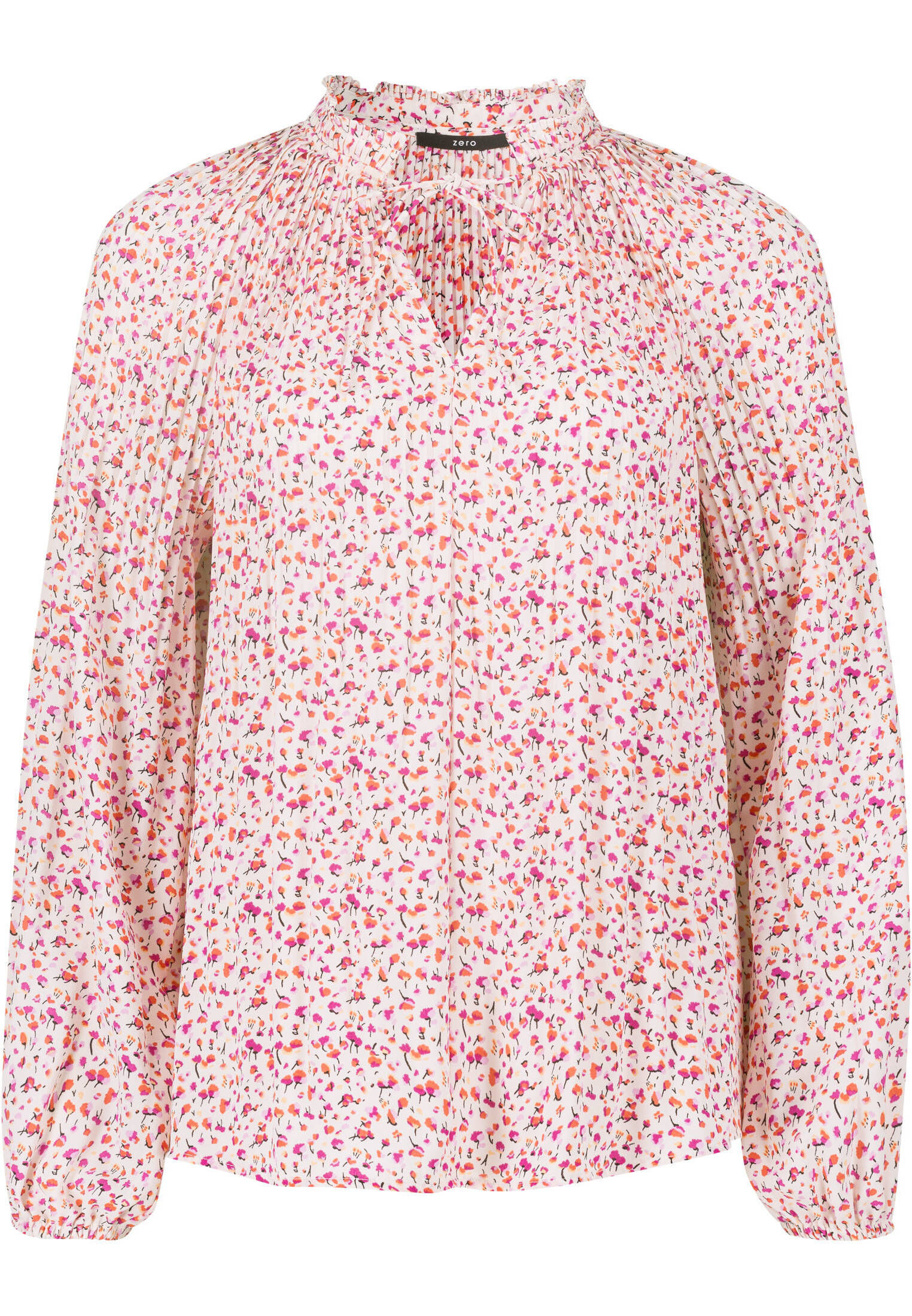 Damen Plissee Bluse mit Blumen