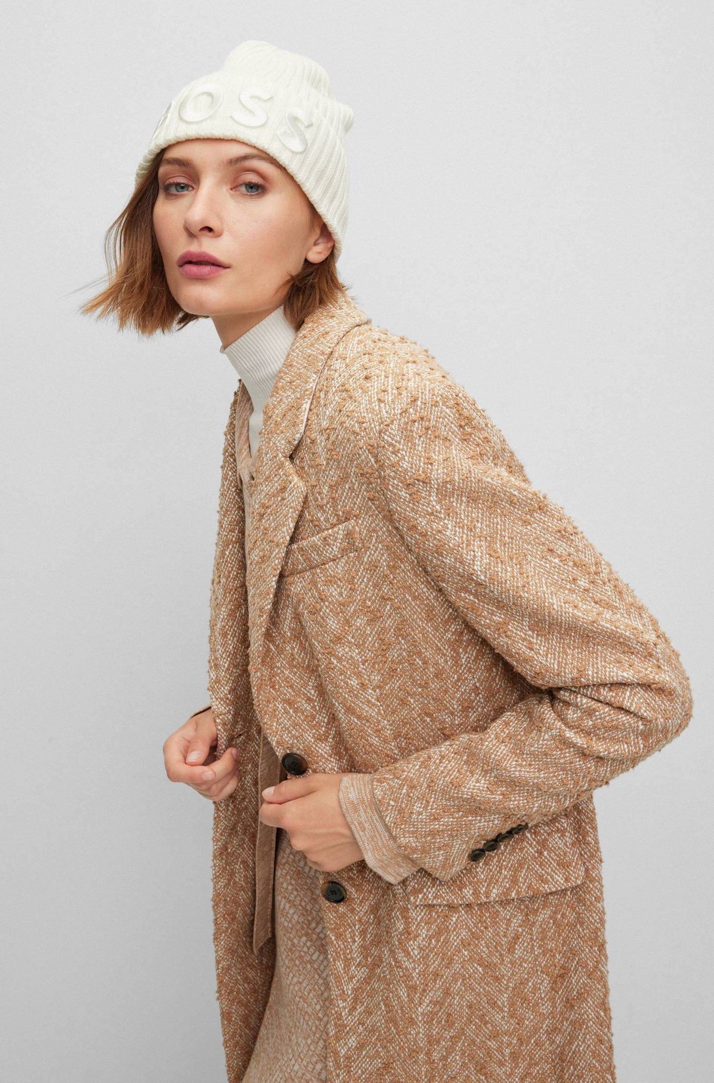 BOSS Damen Mütze LARA_HAT aus Wolle in weiß kaufen | engelhorn