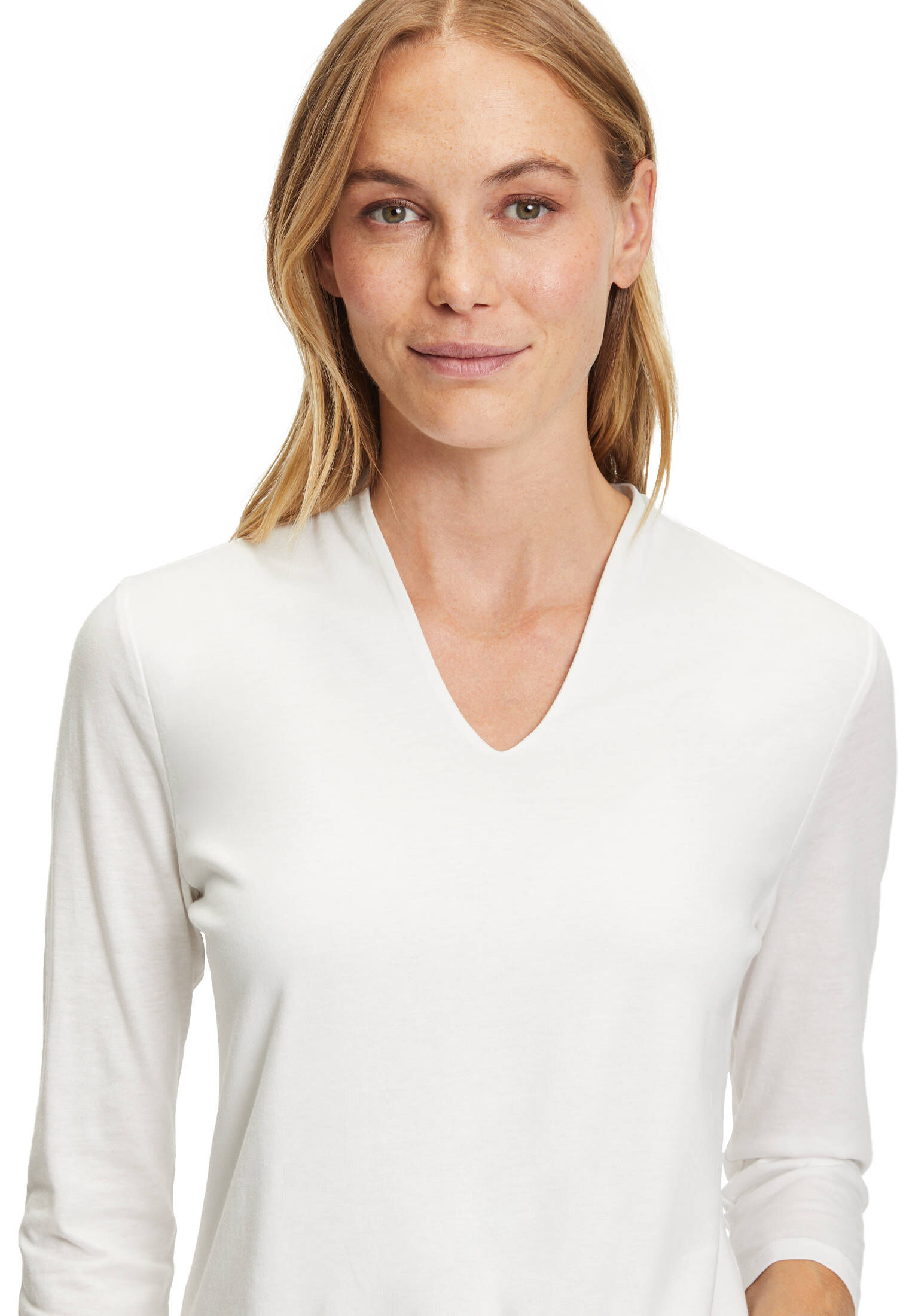 Damen Basic Shirt mit hohem Kragen