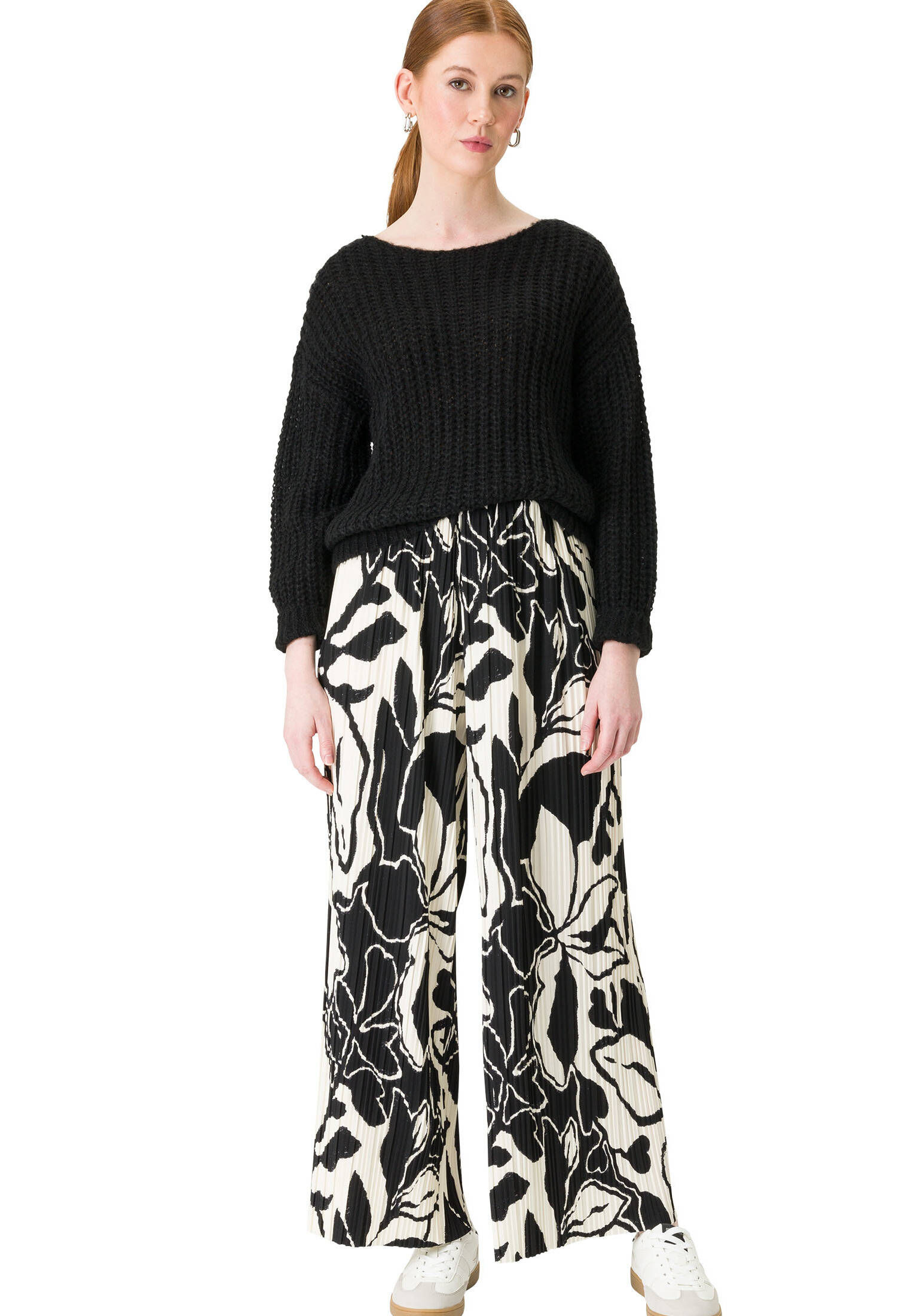 Damen Plissee Culotte mit Blumenmuster 28 Inch