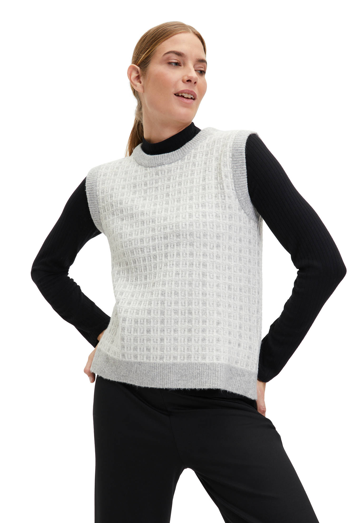 Damen Strickpullunder mit Rundhalsausschnitt