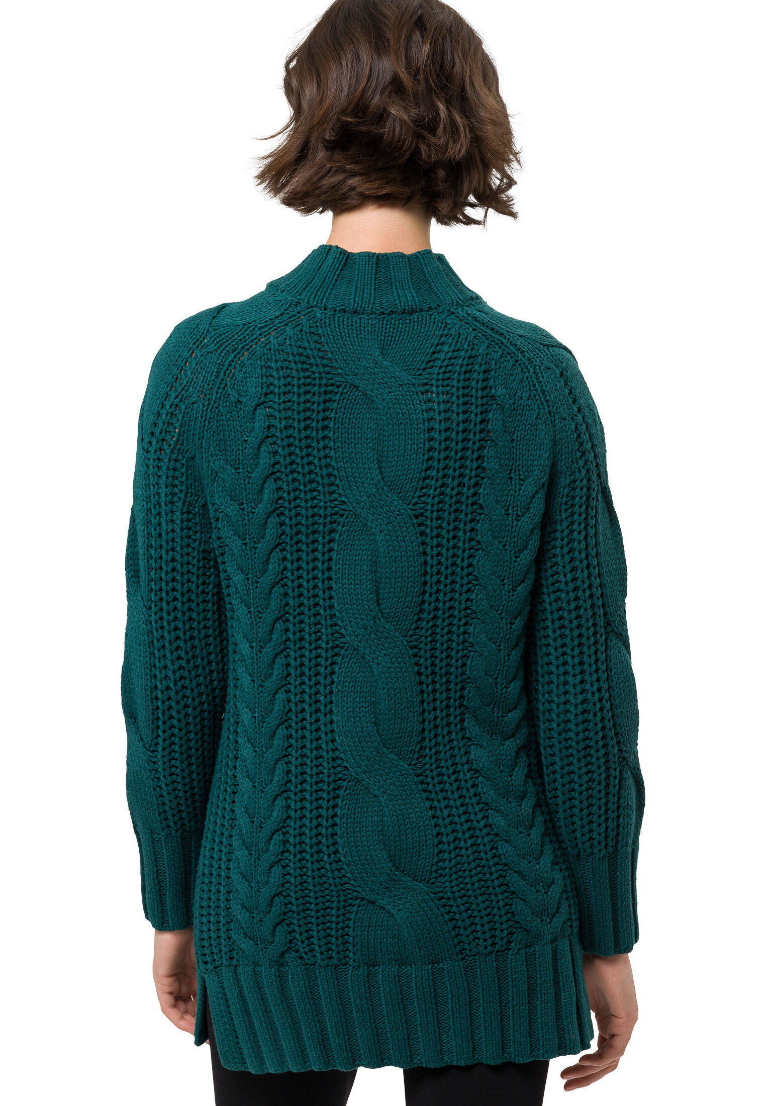 Damen Strickpullover mit Zopfmuster