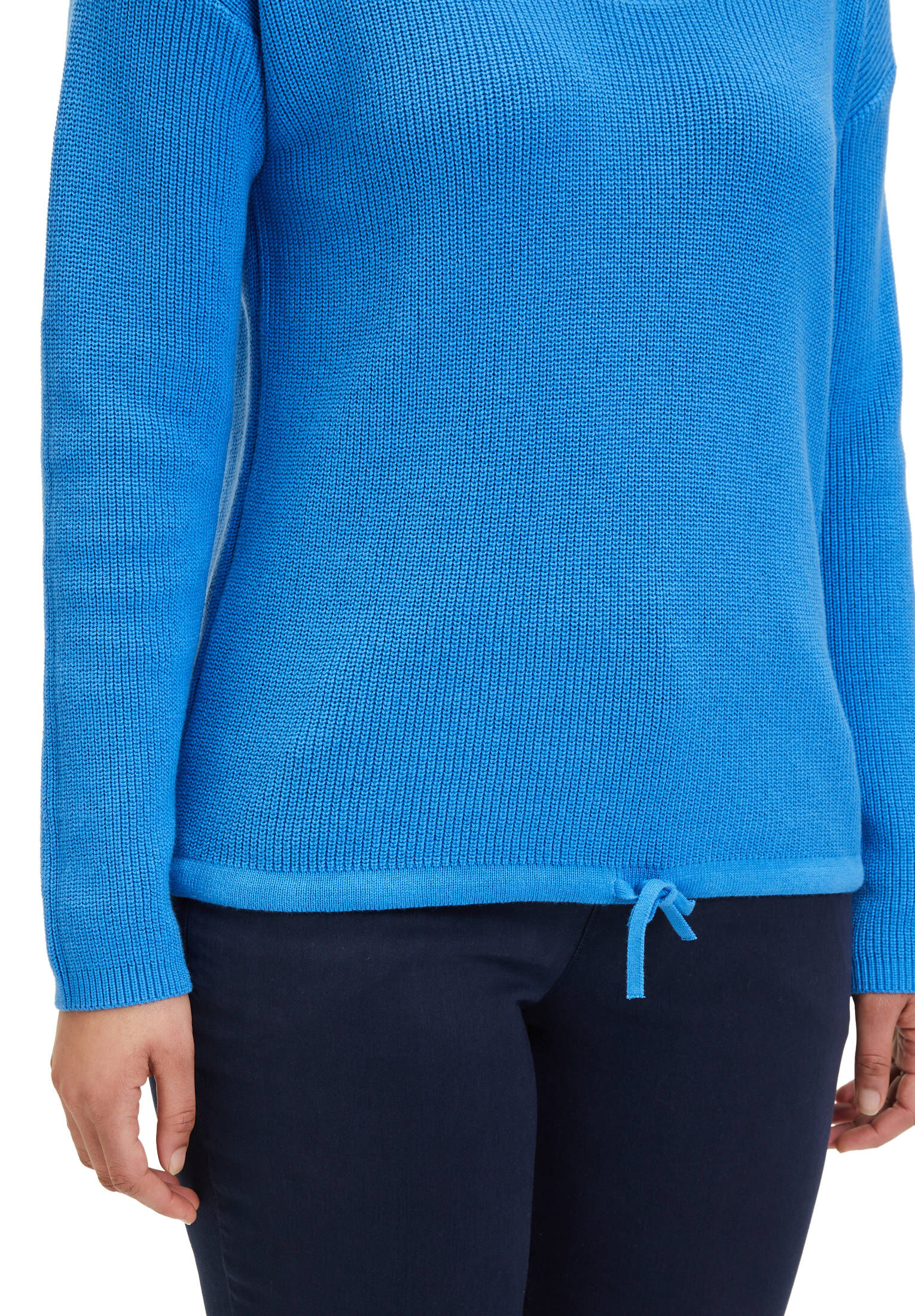 Damen Basic-Strickpullover mit Stehkragen