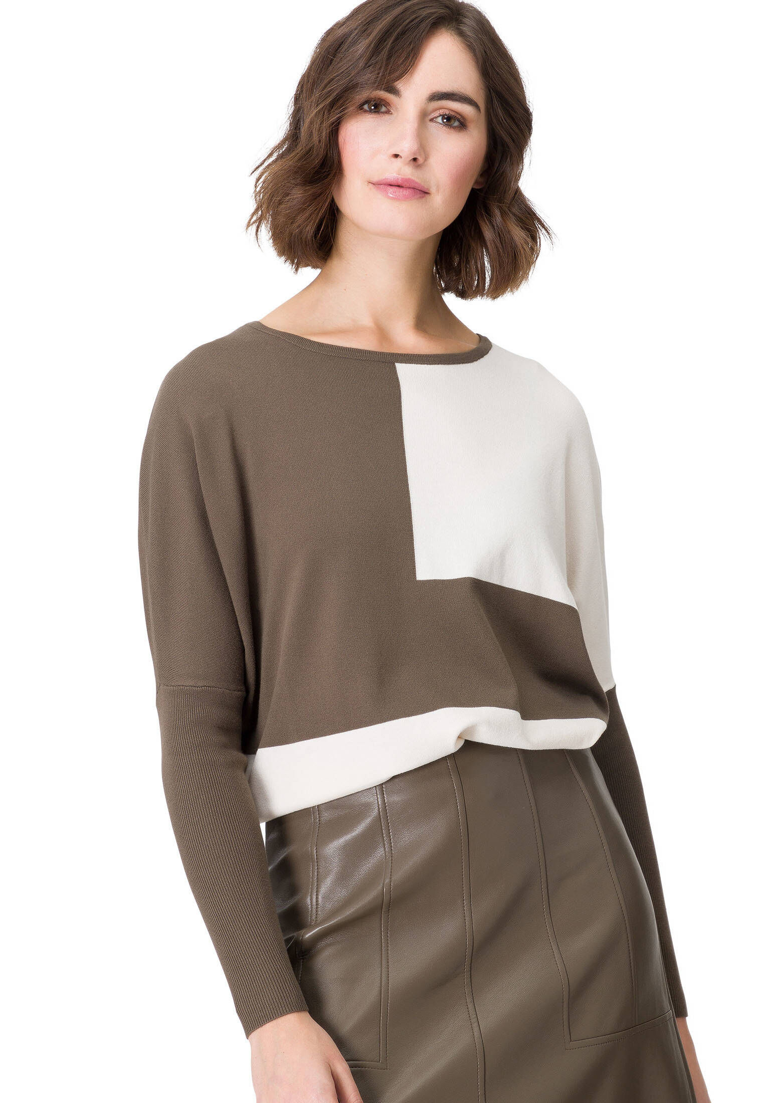 Damen Strickpullover mit Colourblocking