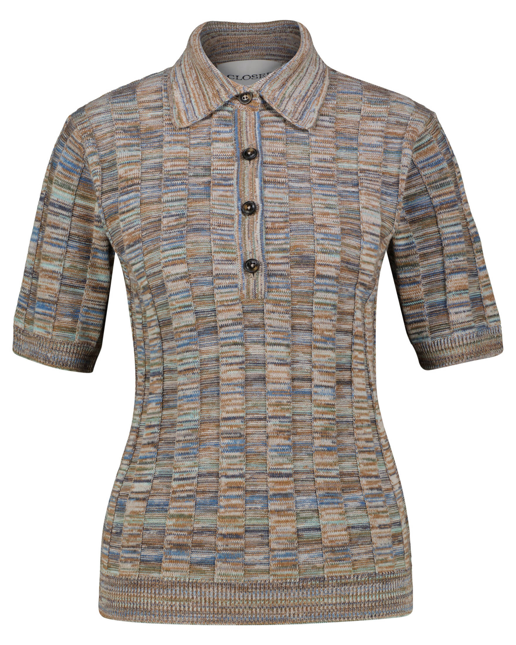 Damen Polo-Strickpullover kurzarm