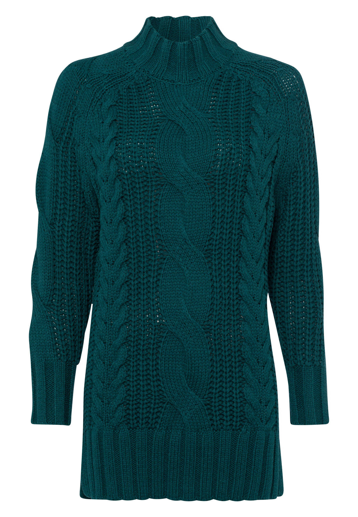 Damen Strickpullover mit Zopfmuster