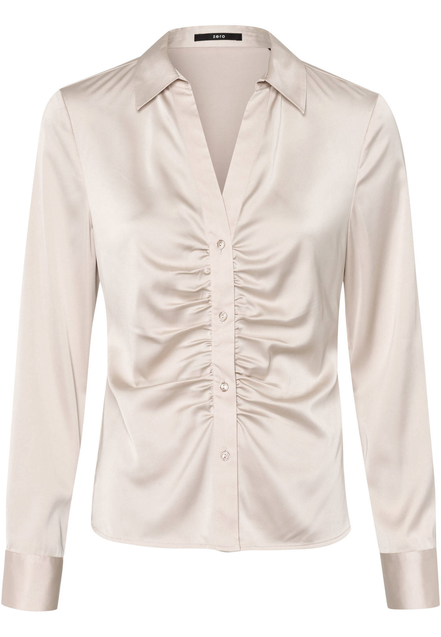 Damen Satinbluse mit Raffung