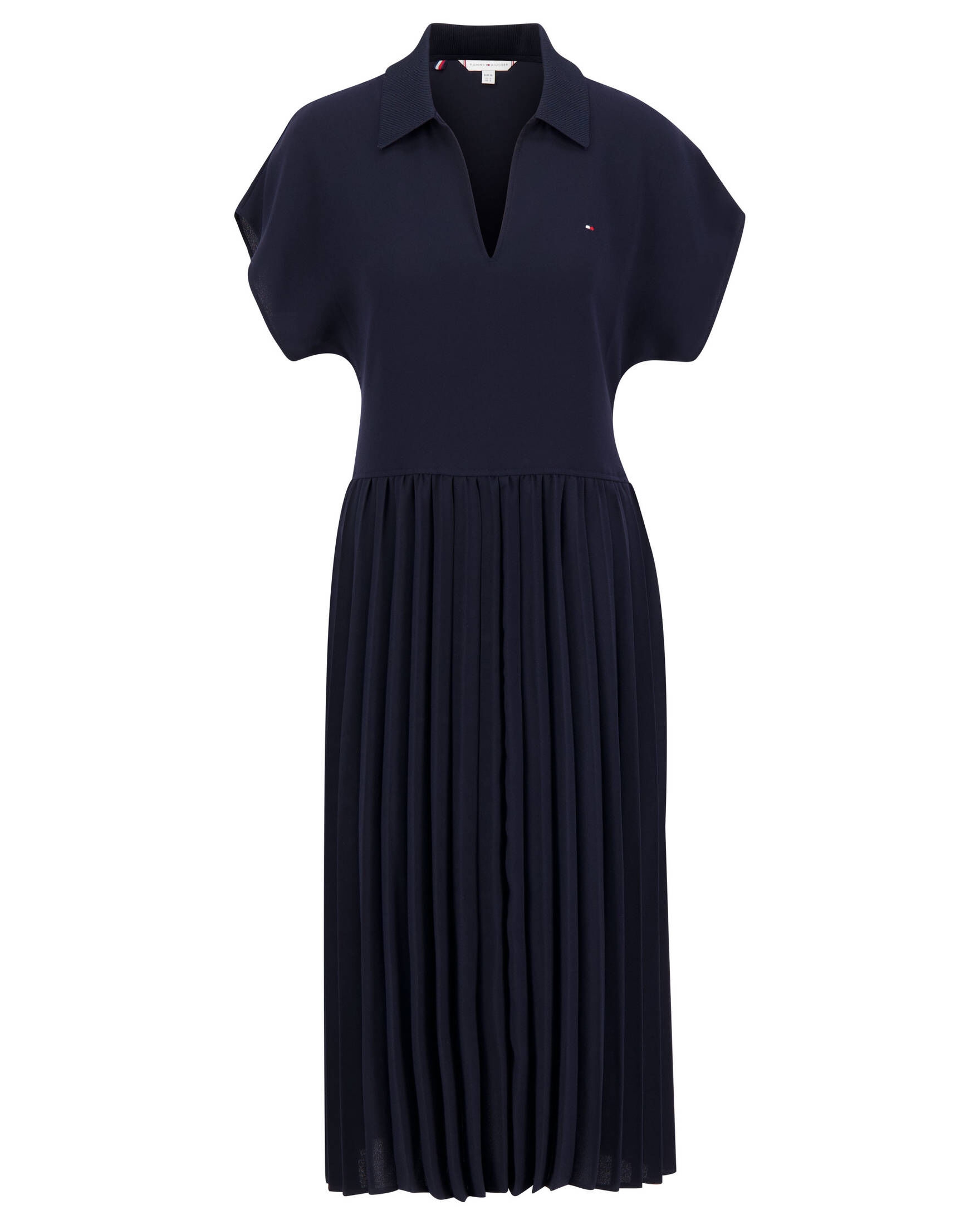 Tommy Hilfiger Damen Polokleid FLUID PLEATED MIDI POLO DRESS in blau ...