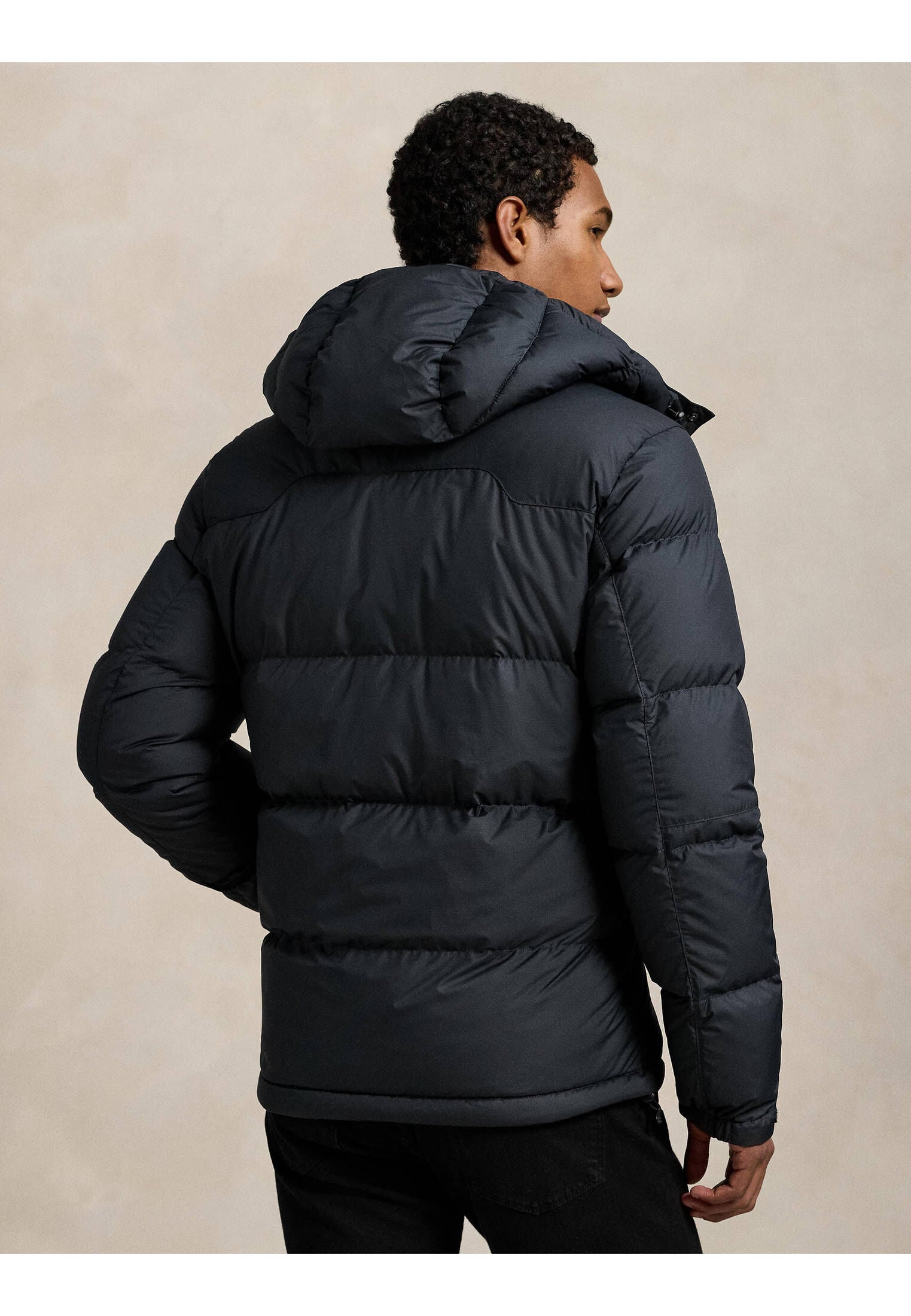 Luxus Herren Daunenjacke Schwarz Fotos