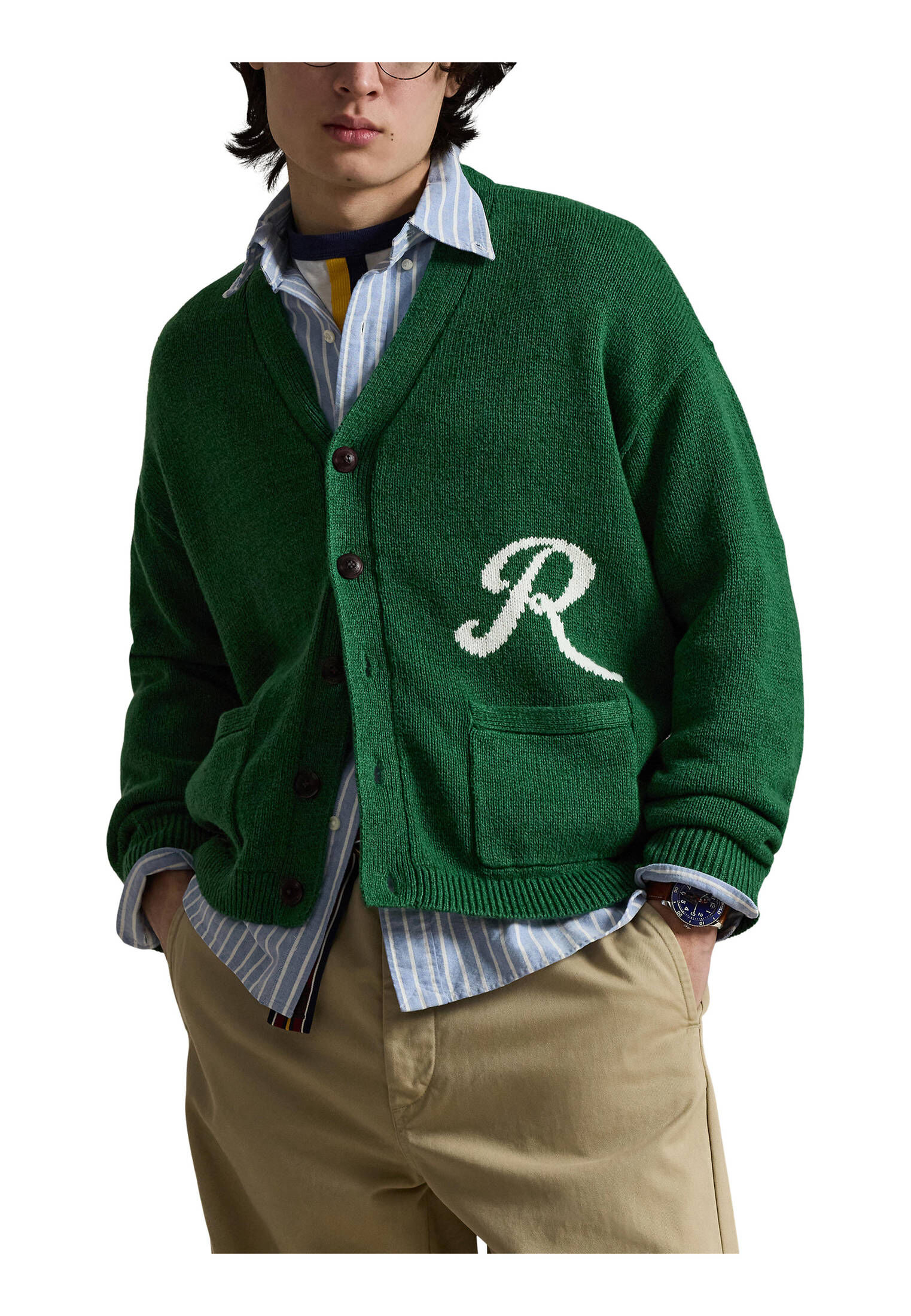 Polo Ralph Lauren Herren Strickjacke mit Leinen in grün kaufen | engelhorn