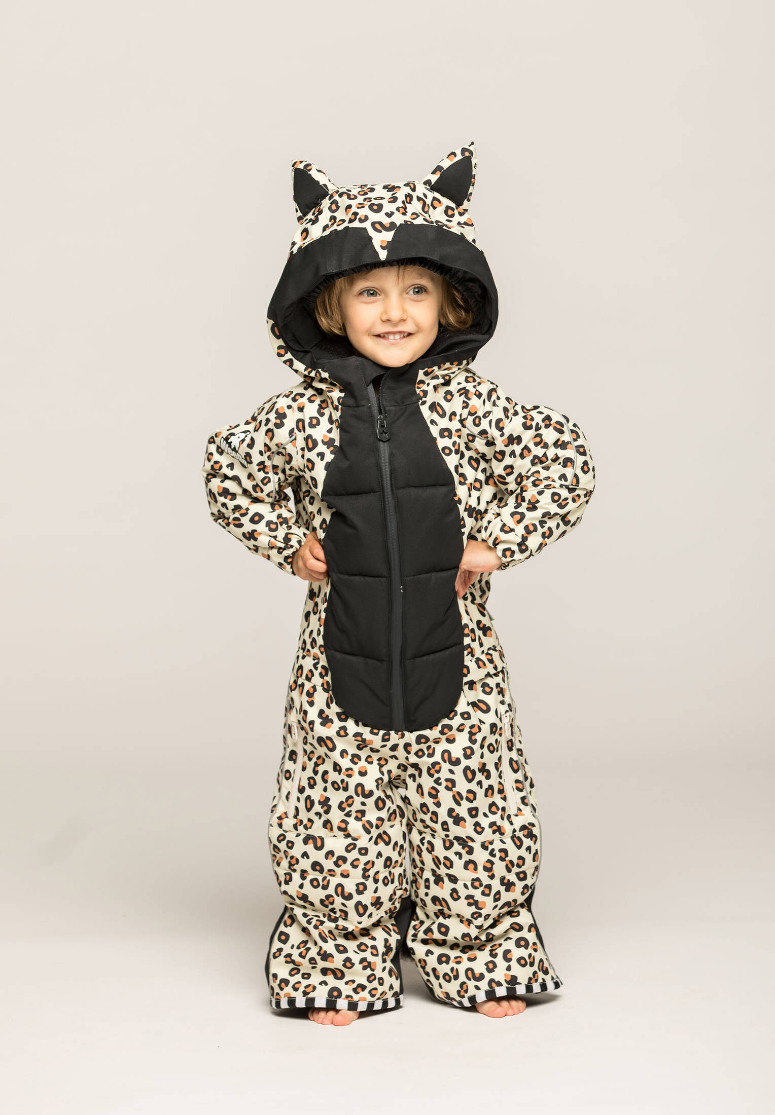 Kinder Schneeanzug CHEETADO Leopard Black