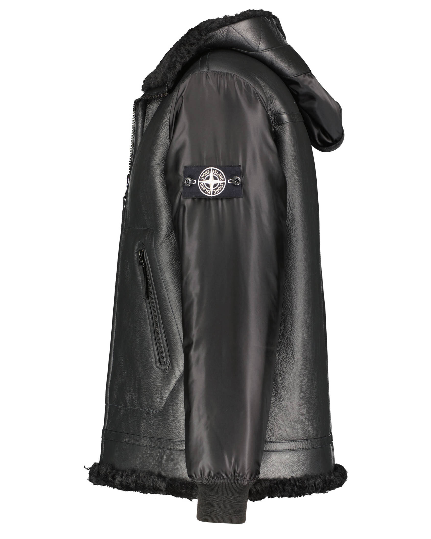 Herren Leder-Wendejacke mit Kapuze