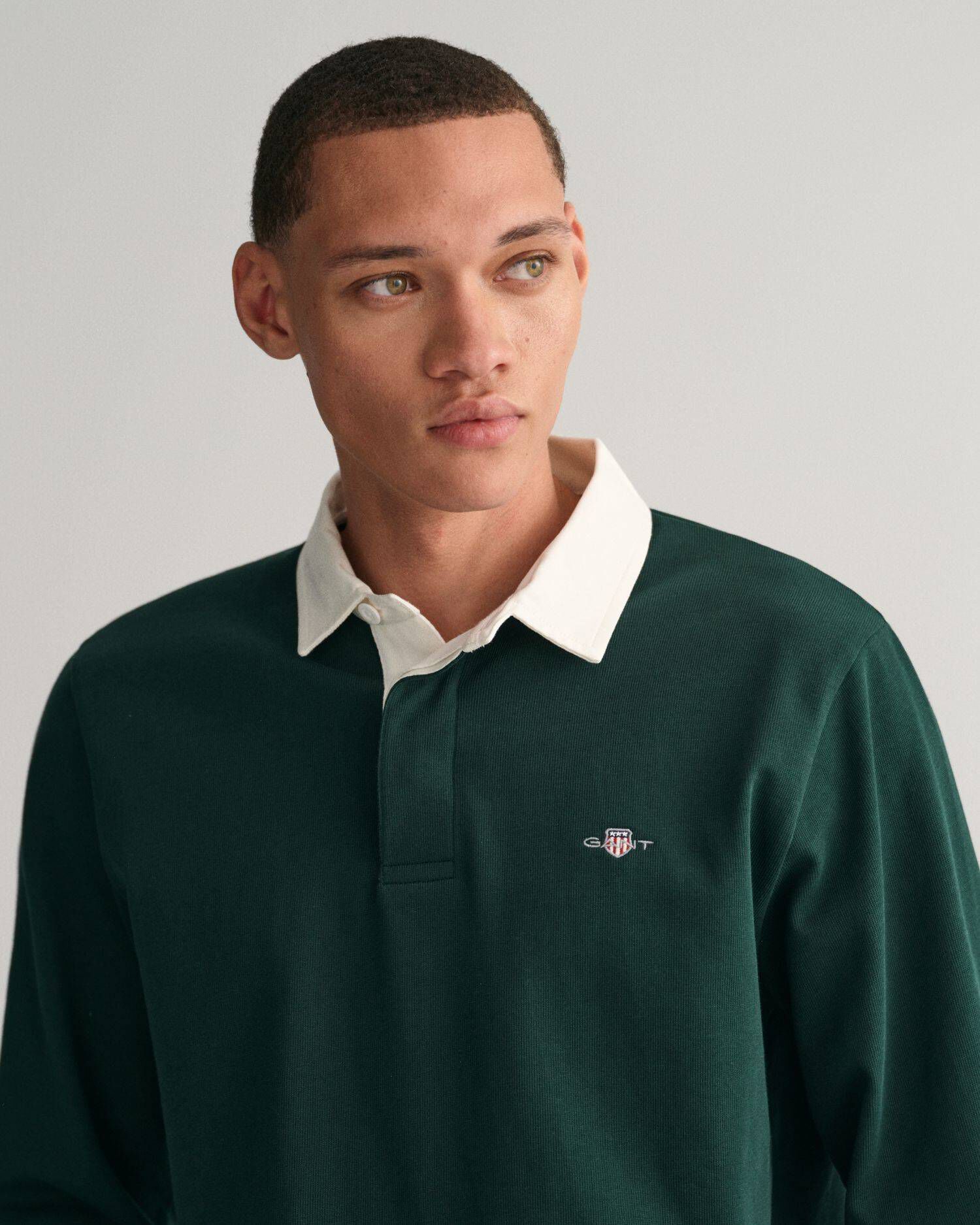 Herren Poloshirt SHIELD HEAVY RUGGER Langarm Regular Fit