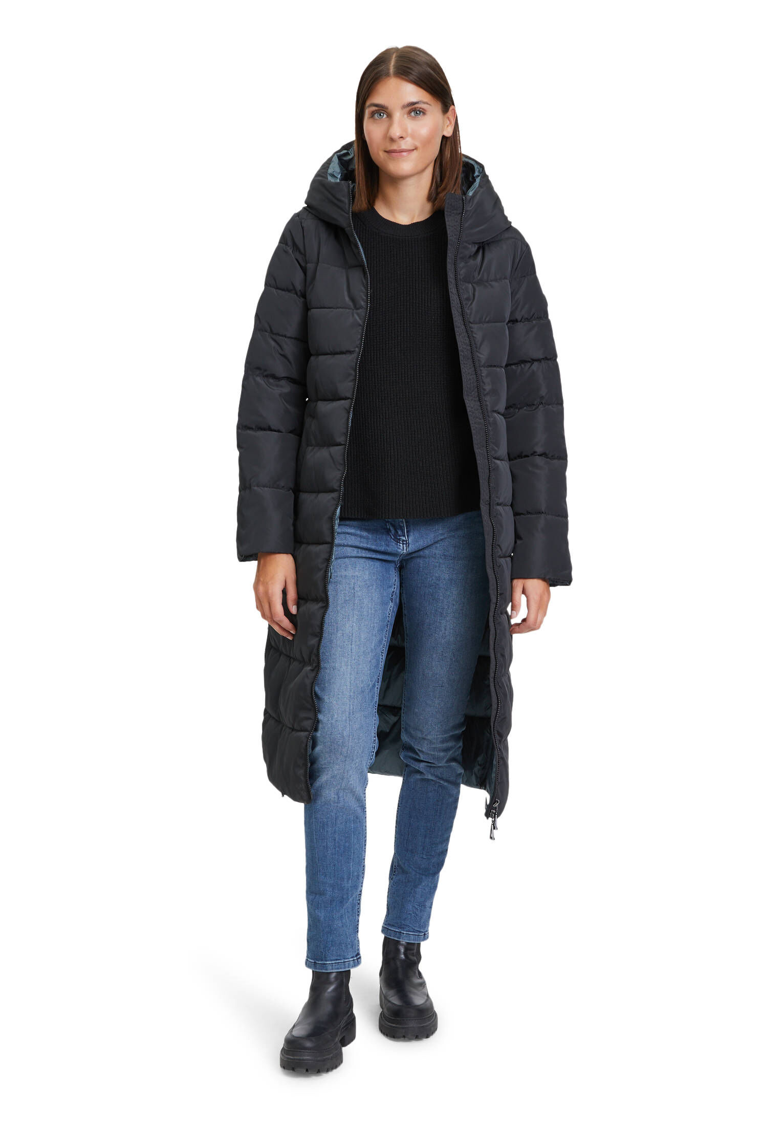 Damen Steppmantel mit Kapuze