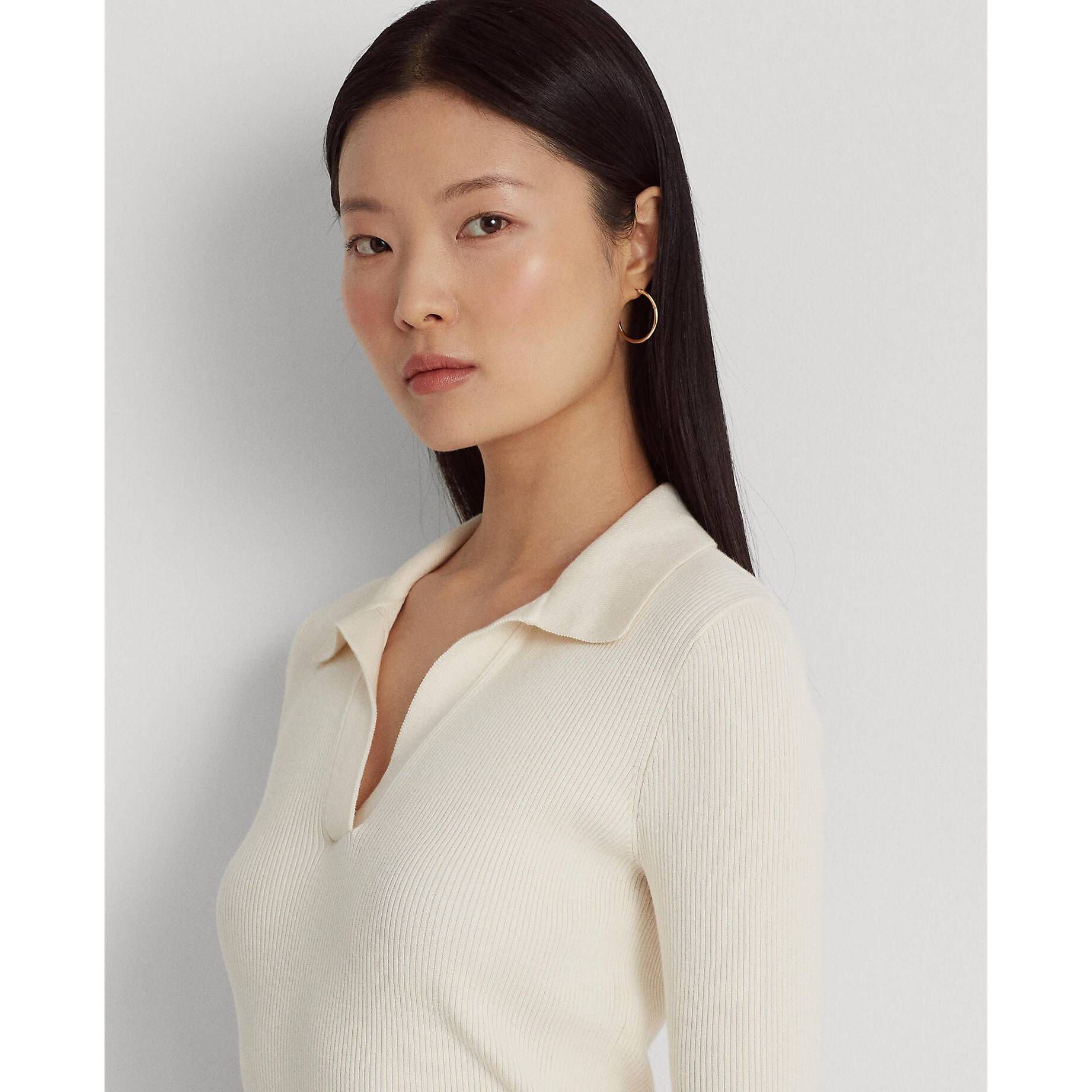 Damen Strick-Poloshirt