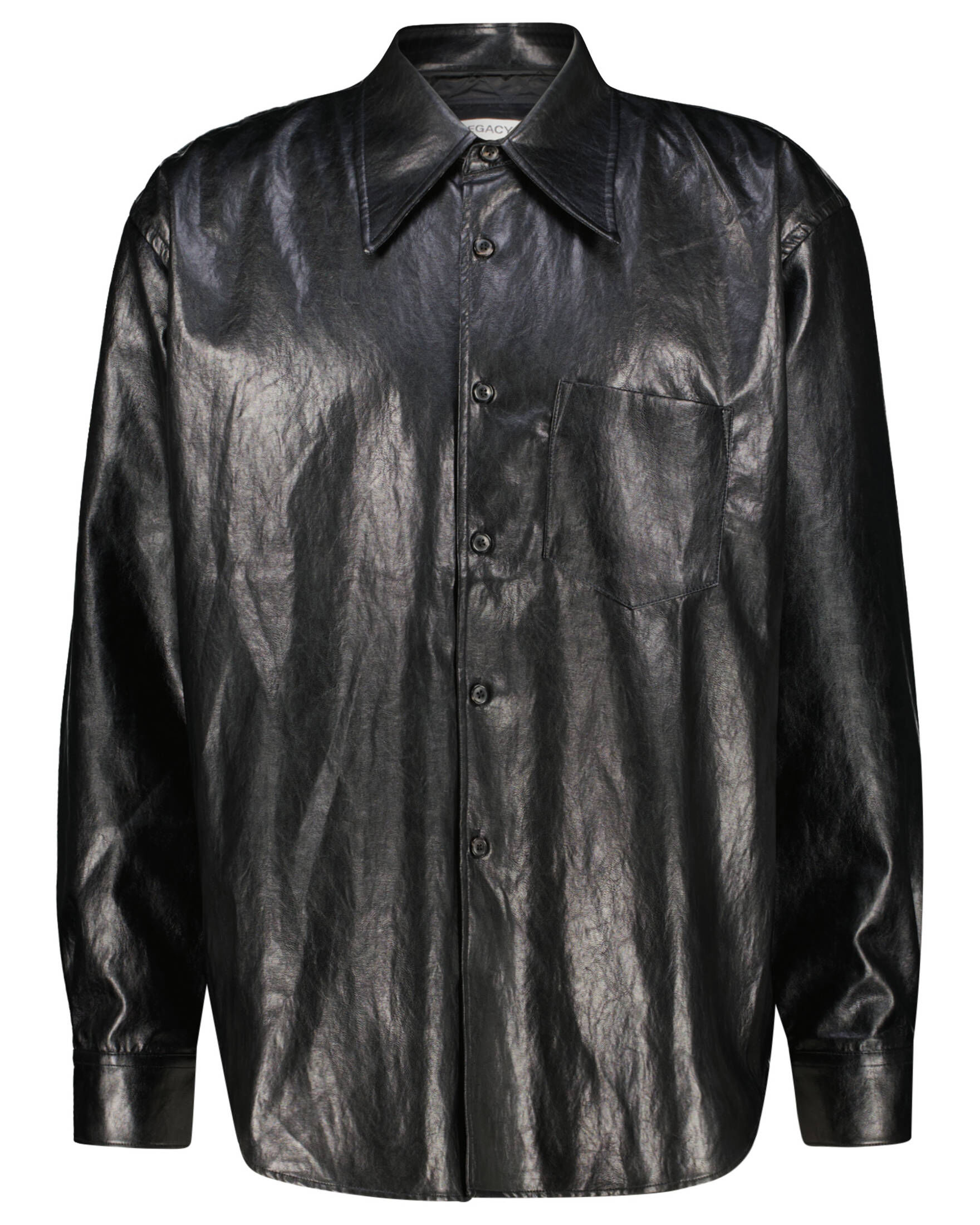 Herren Kunstleder-Hemd COCO 70S SHIRT