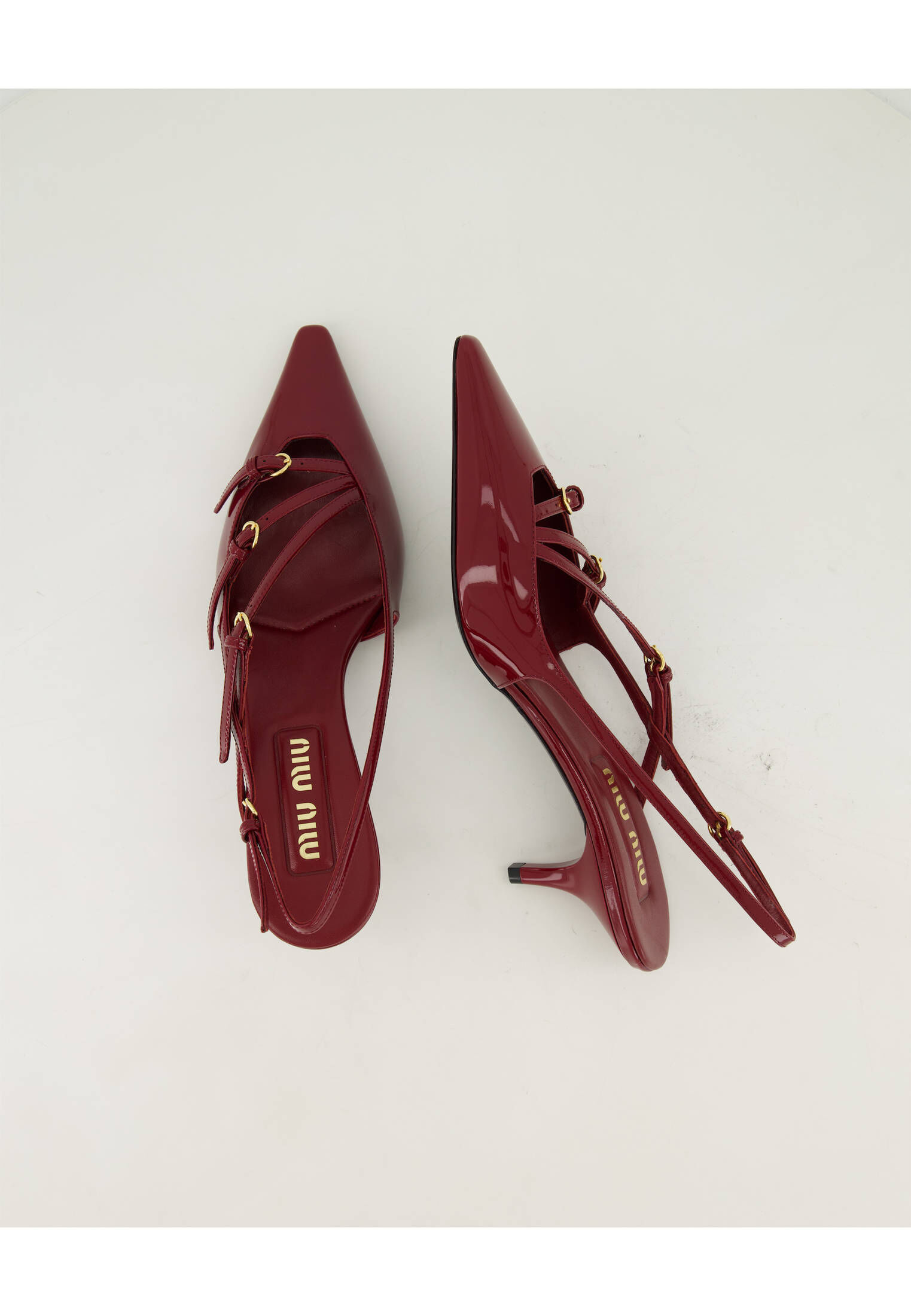 Miu Miu Damen Slingbacks aus Lackleder in rot kaufen | engelhorn