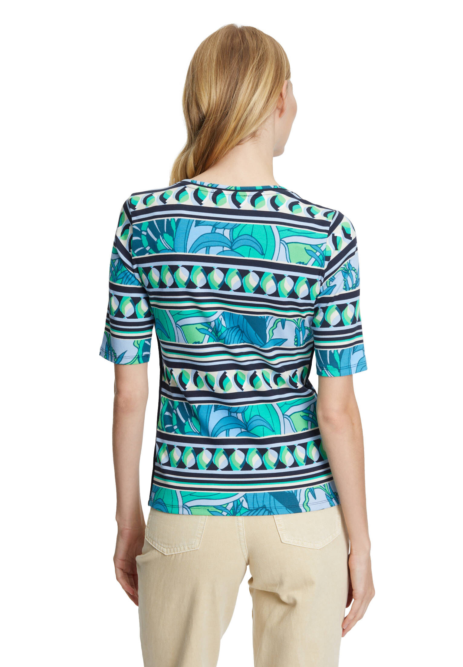 Damen Basic Shirt mit Rippenstruktur