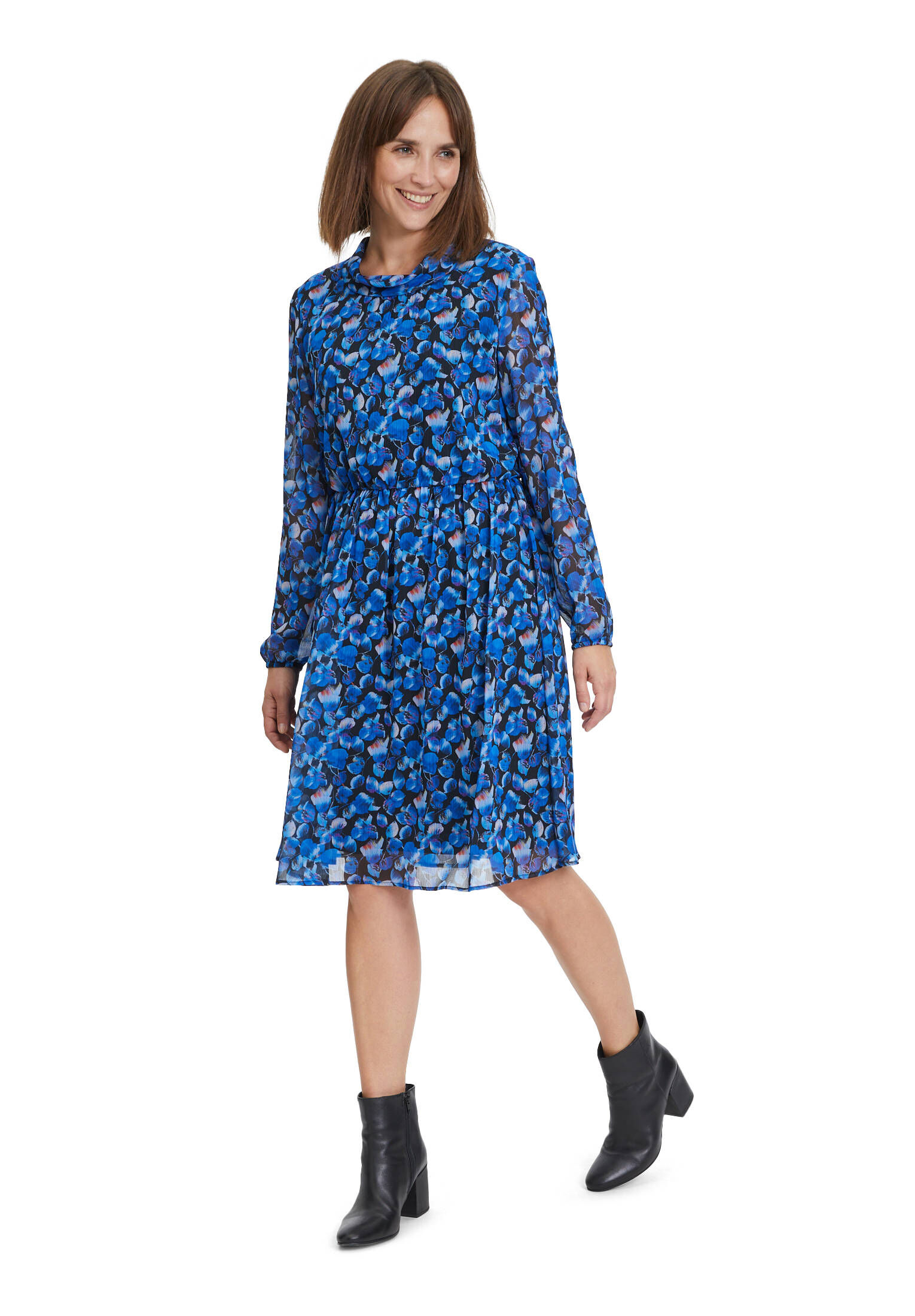 Damen Chiffonkleid langarm