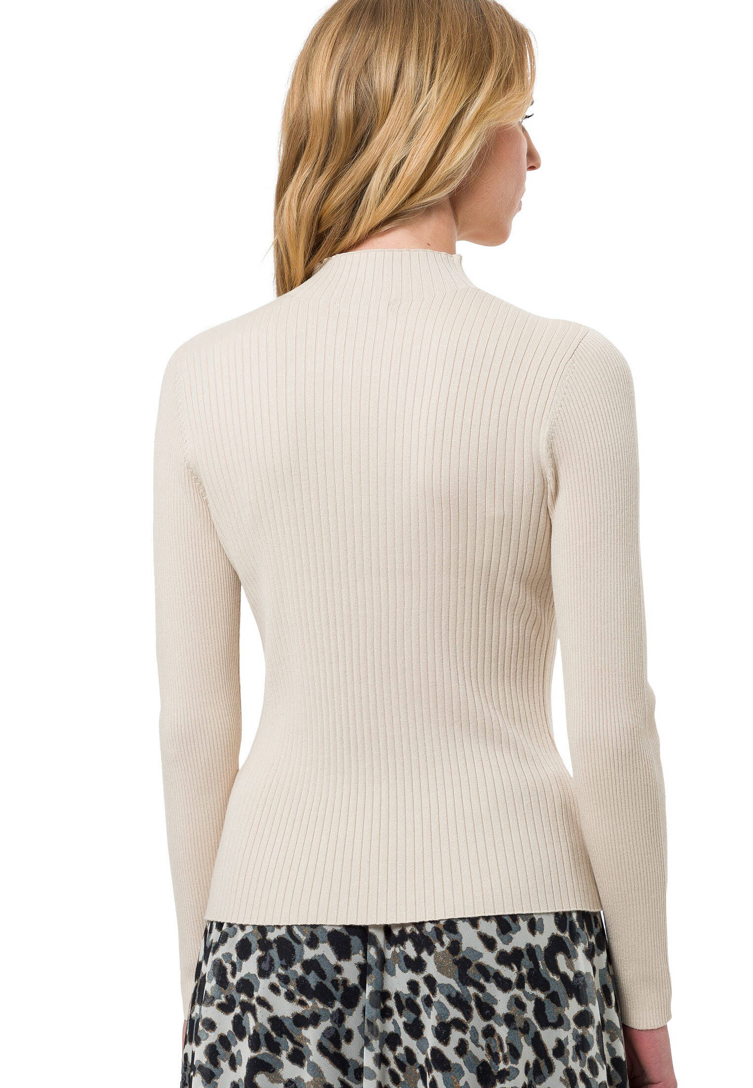 Damen Pullover mit Rippstrickmuster