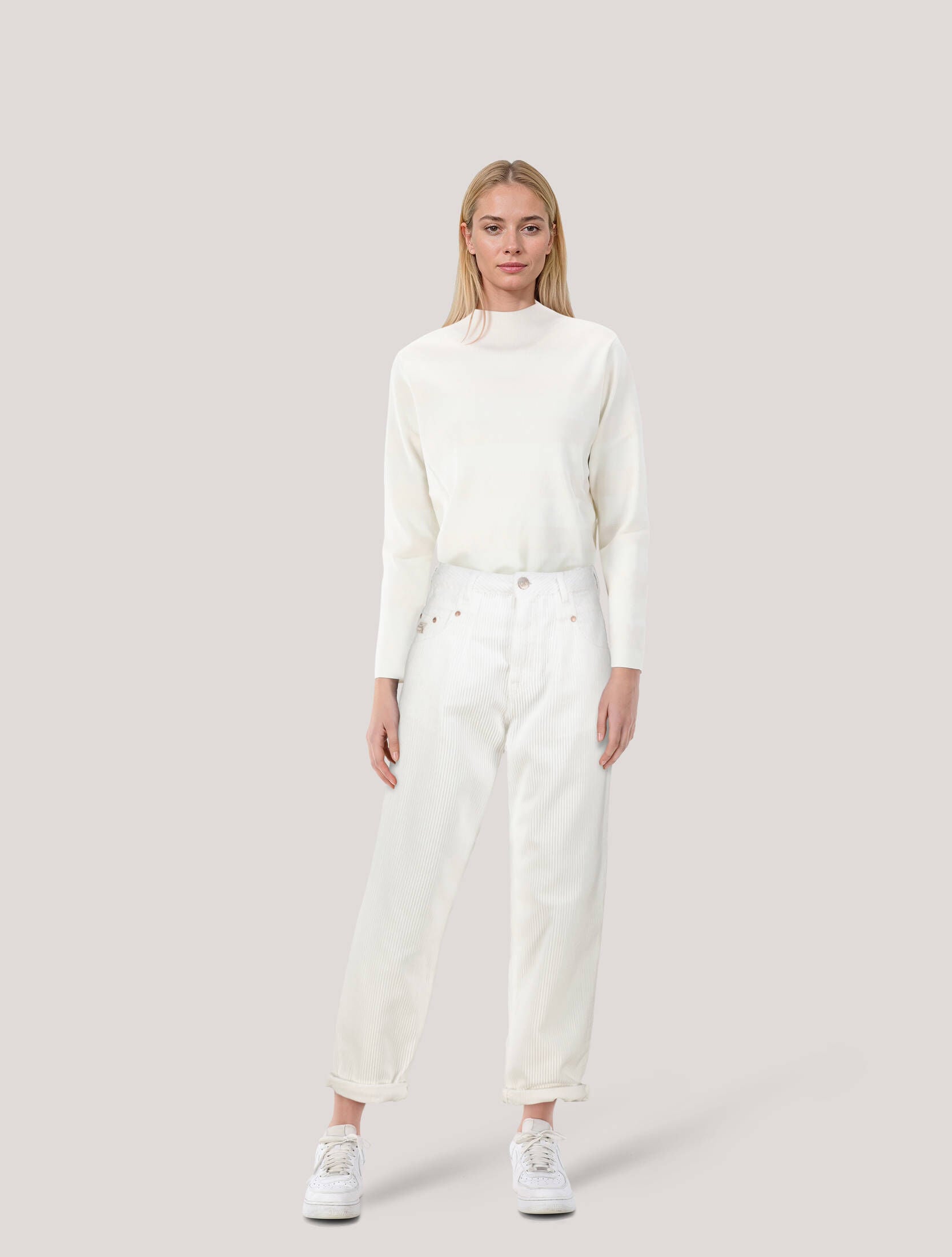 Cordhose Damen Wei