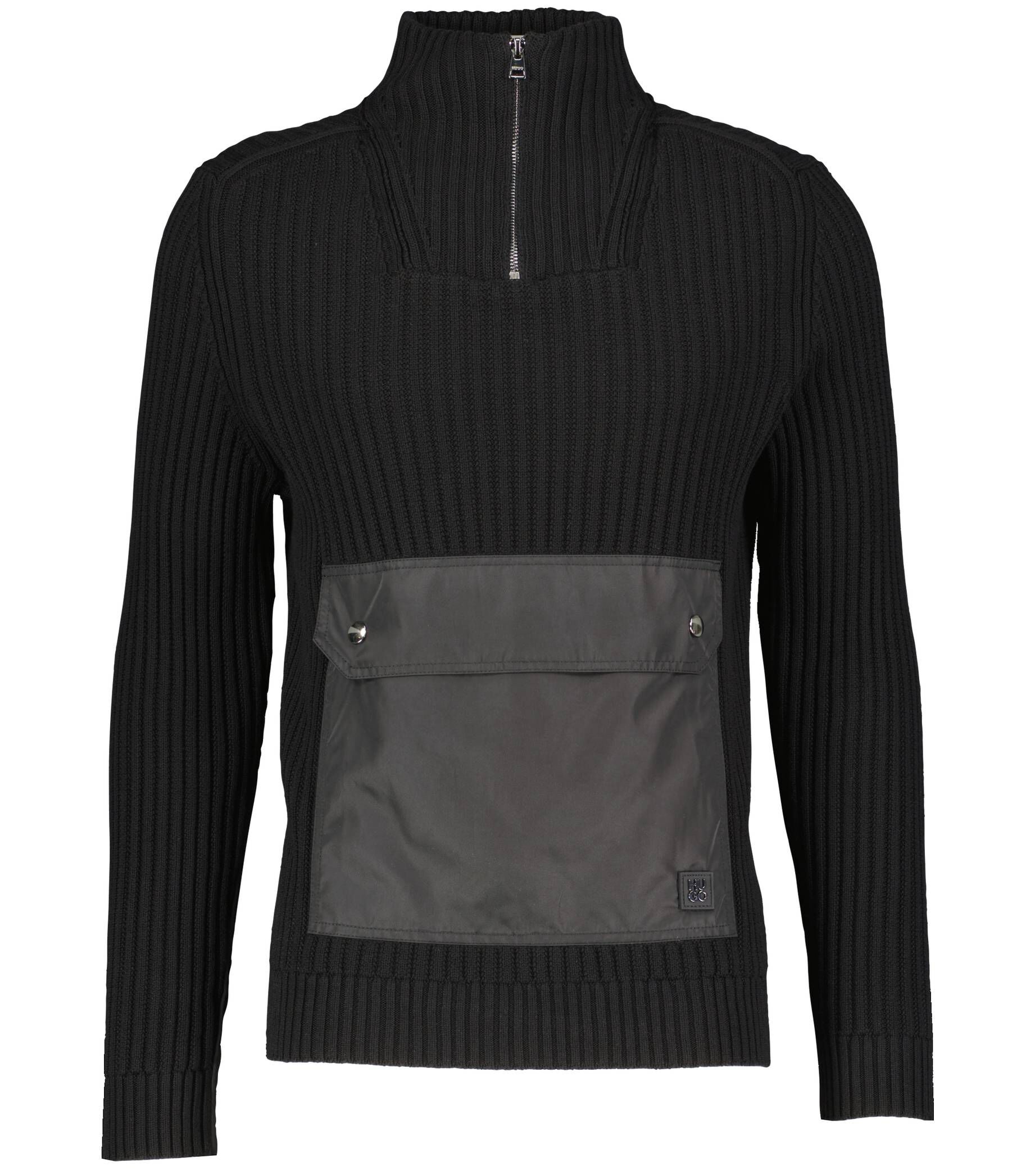 HUGO Herren Strickpullover SYBER Regular Fit in Schwarz kaufen | engelhorn