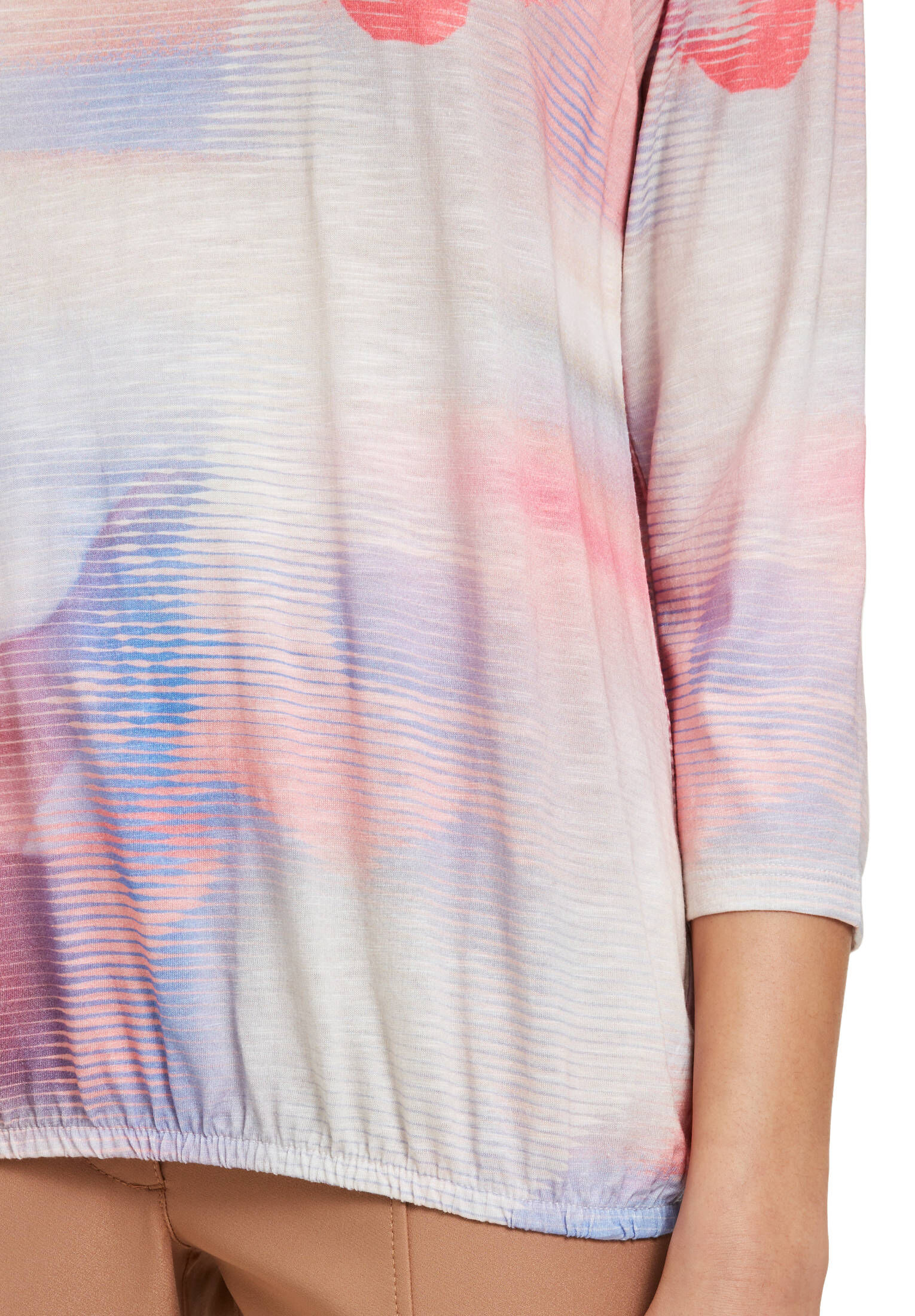 Damen Printshirt mit elastischem Bund