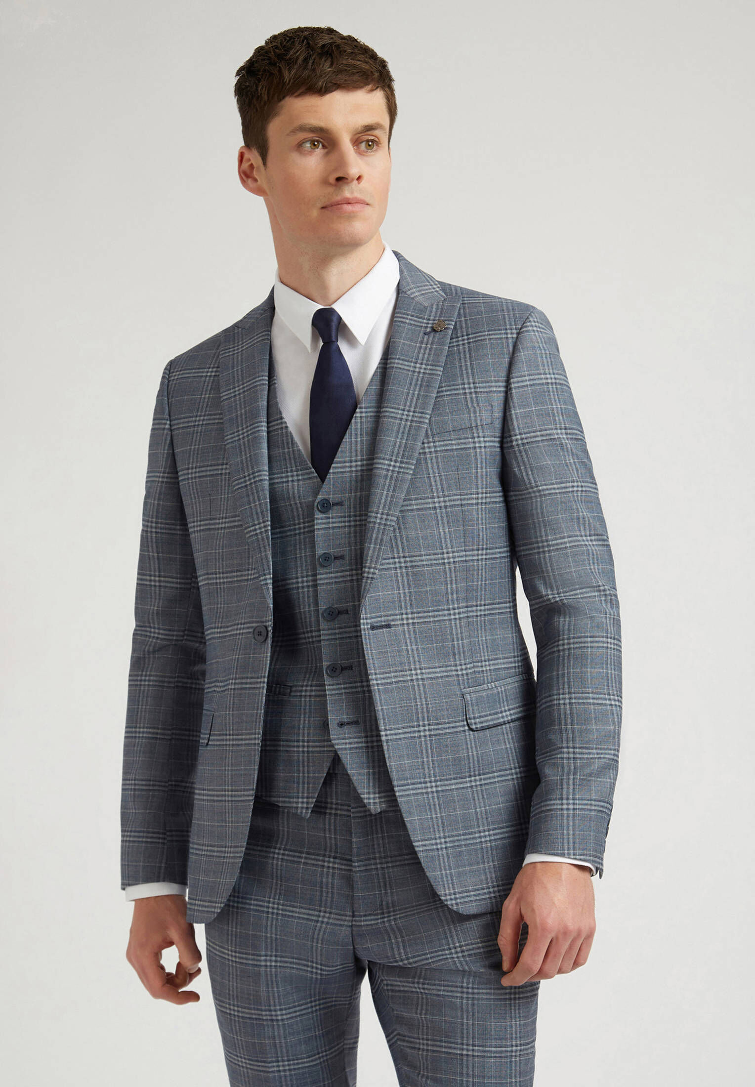 Herren Sakko Dusty Blue Check