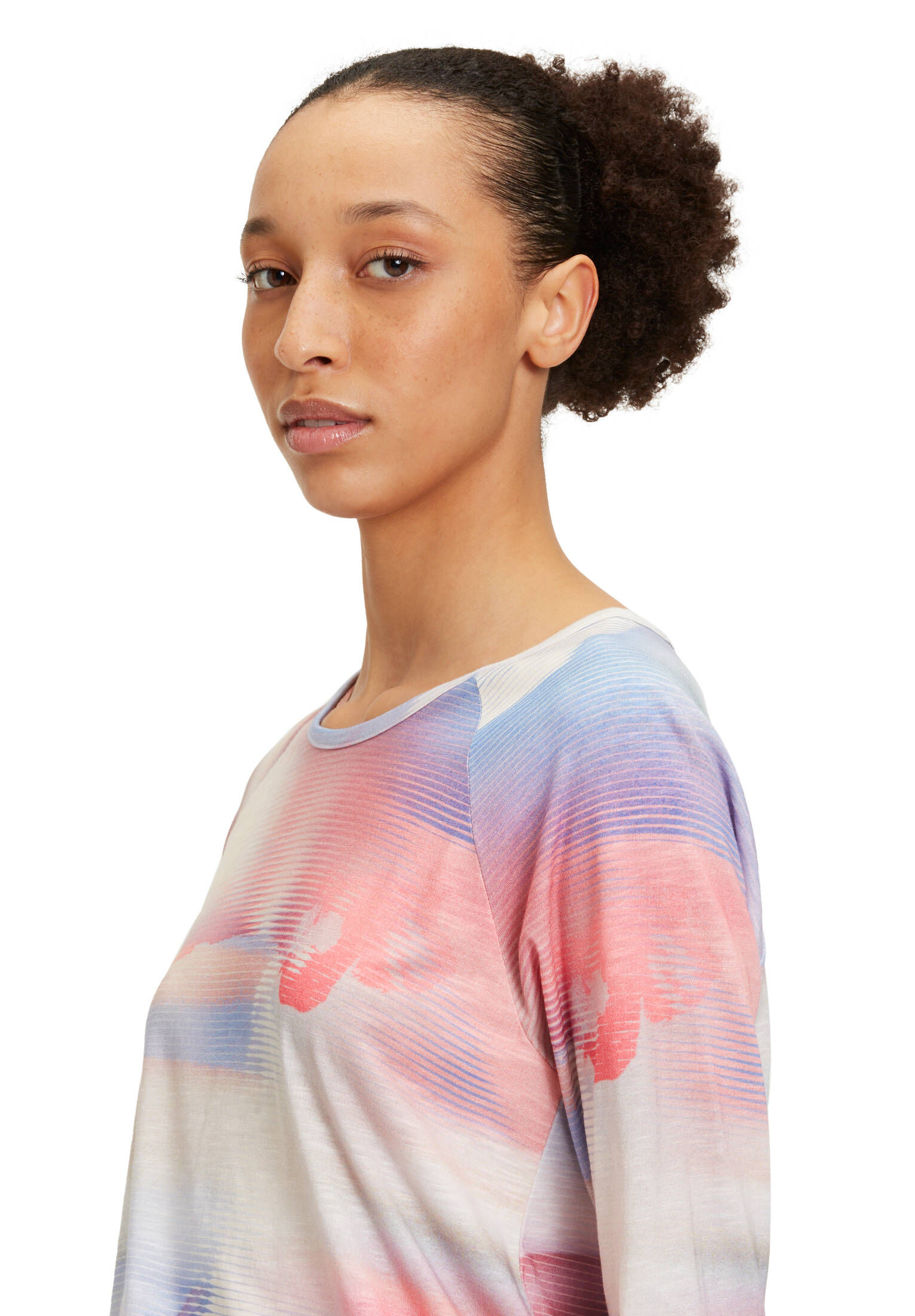 Damen Printshirt mit elastischem Bund
