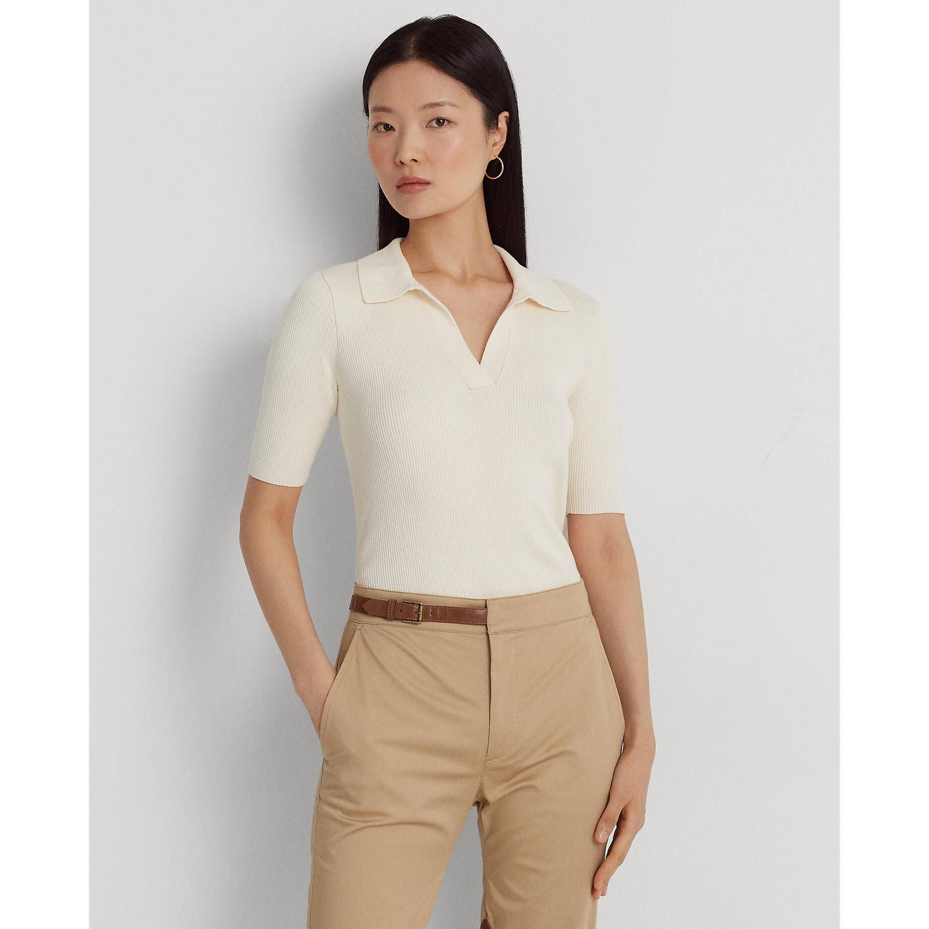 Damen Strick-Poloshirt