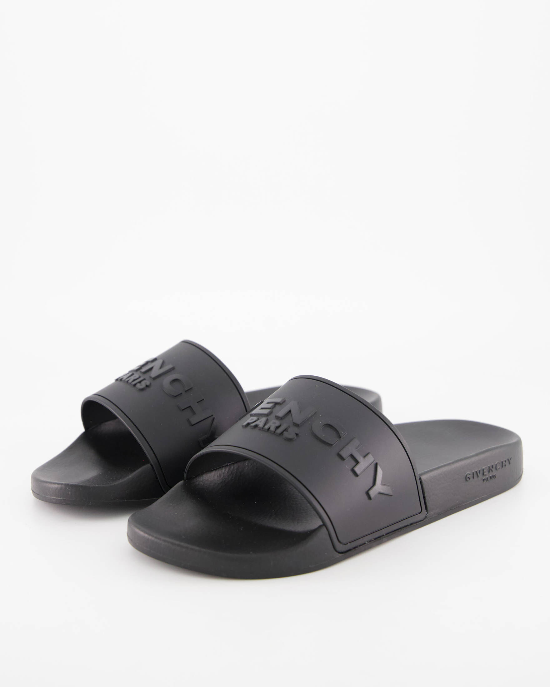Givenchy Herren Slides "Flat Sandal Pool Slide Tonal Logo" in Schwarz ...