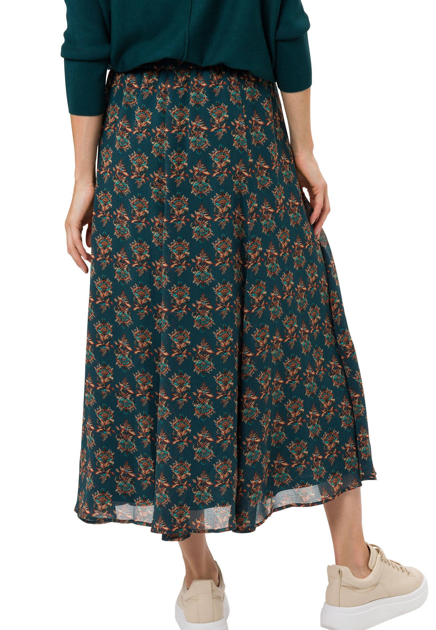 Damen Chiffonrock mit Blumendruck