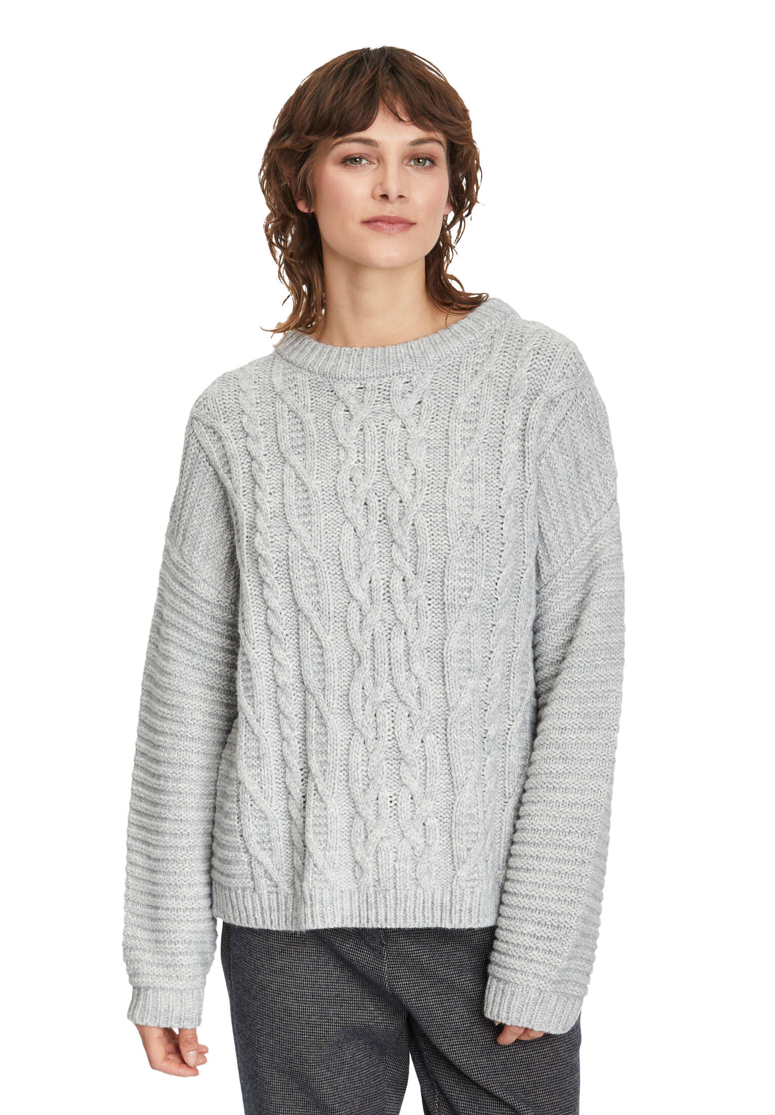 Damen Grobstrick-Pullover mit Struktur