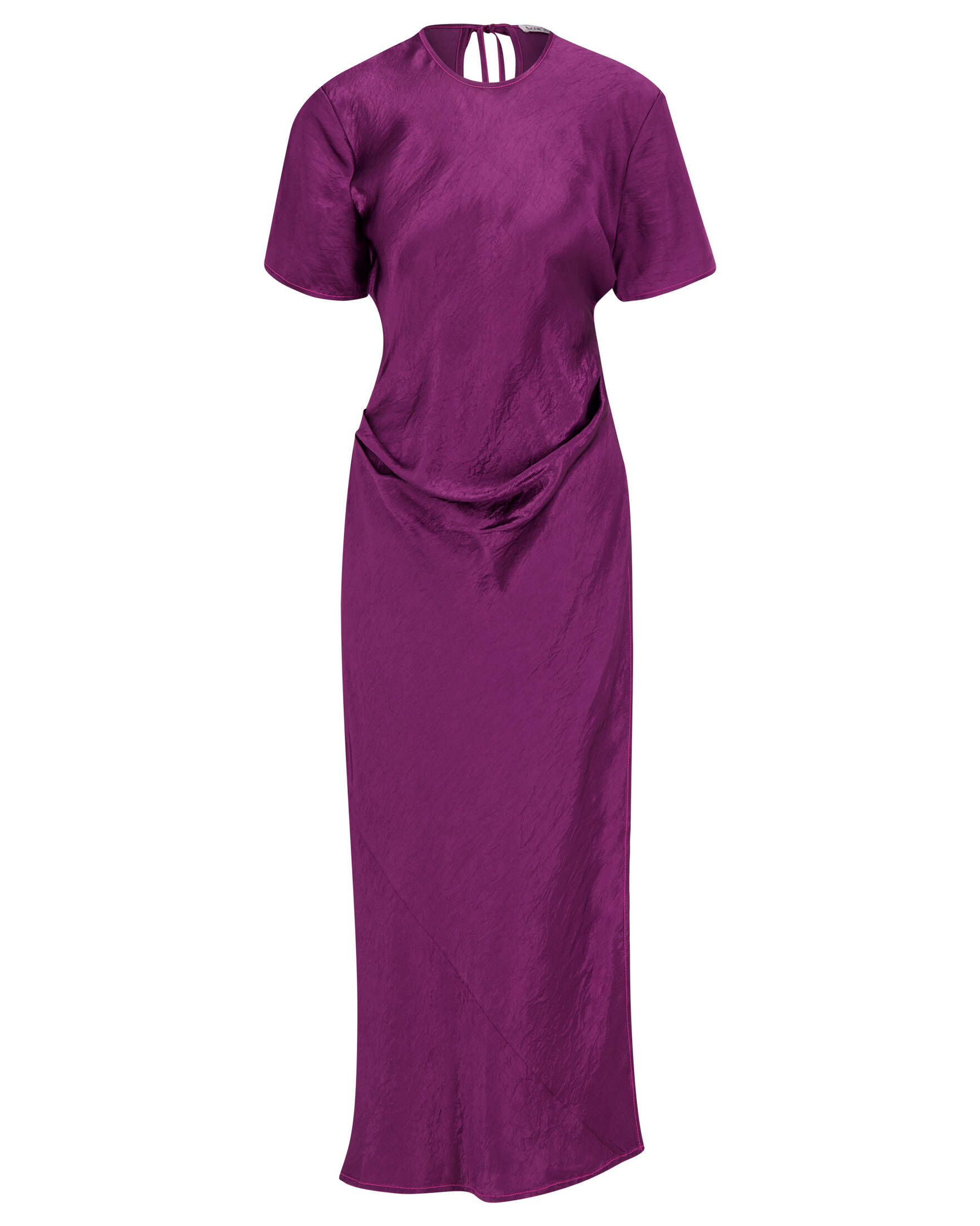 Damen Satinkleid Regular Fit kurzärmelig