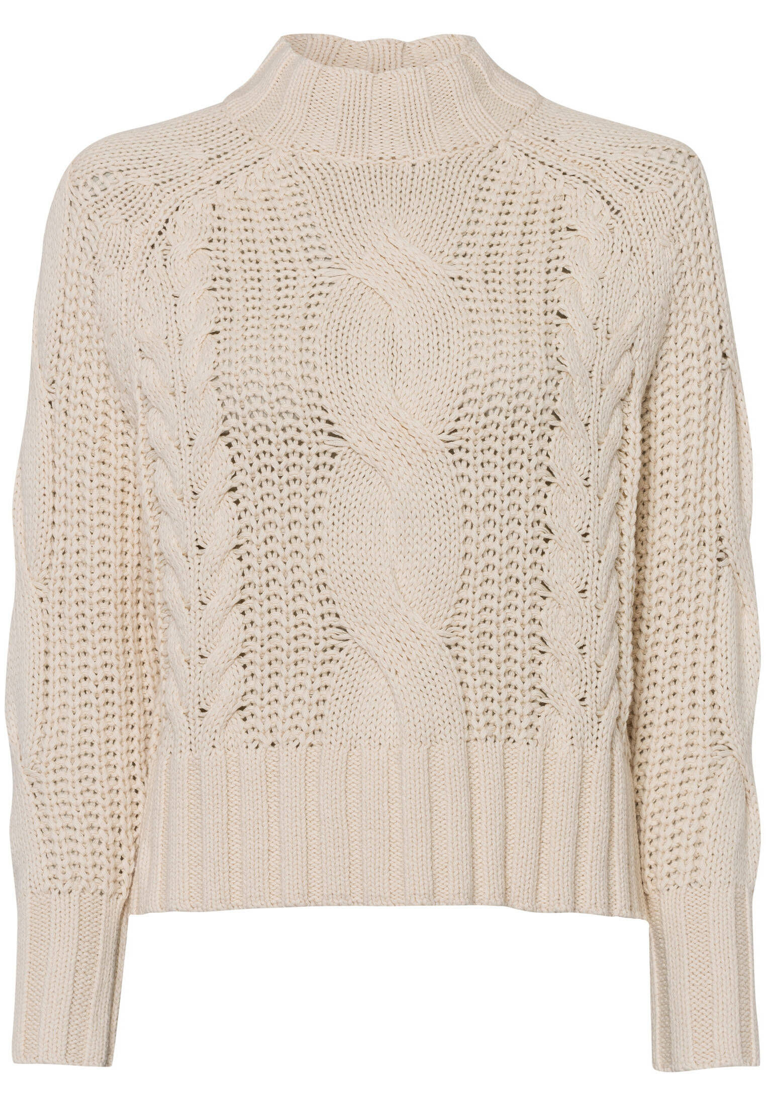 Damen Strickpullover mit Zopfmuster