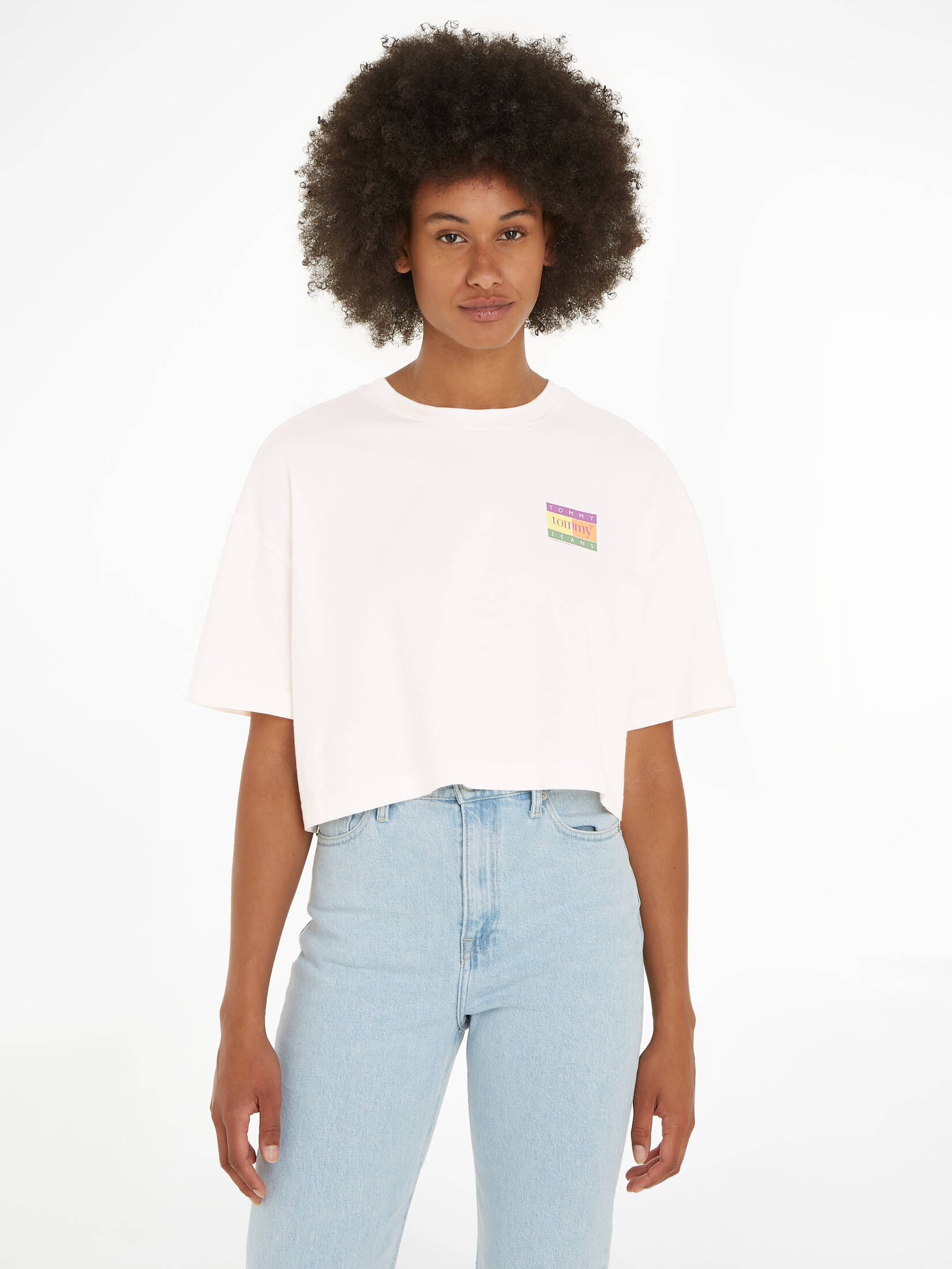 Damen T-Shirt SUMMER FLAG Cropped Fit