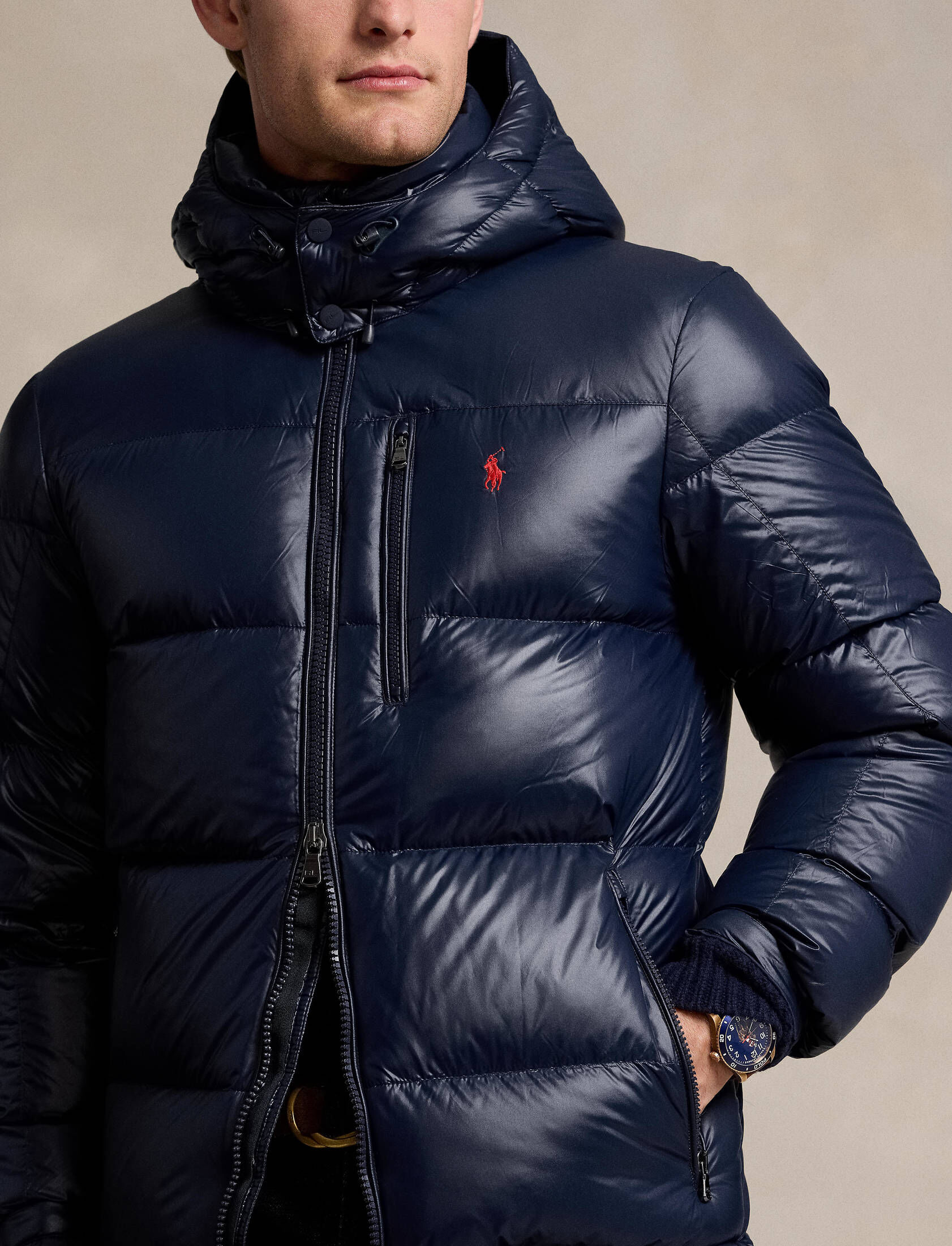 Herren Daunenjacke mit Kapuze