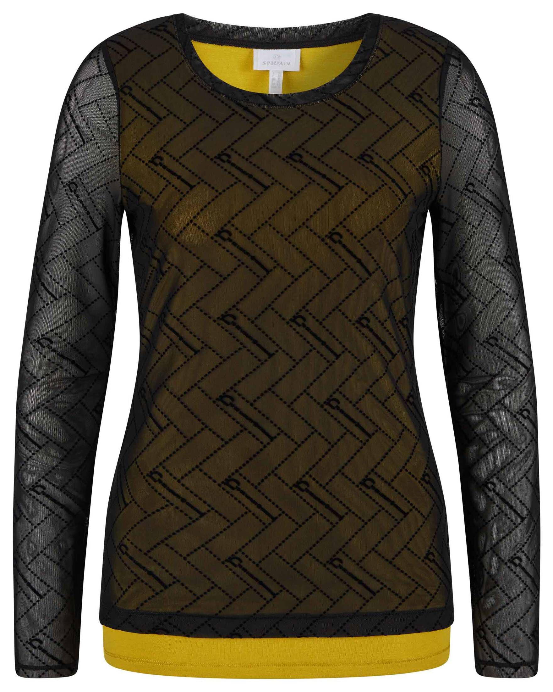 Damen Tüllshirt Langarm