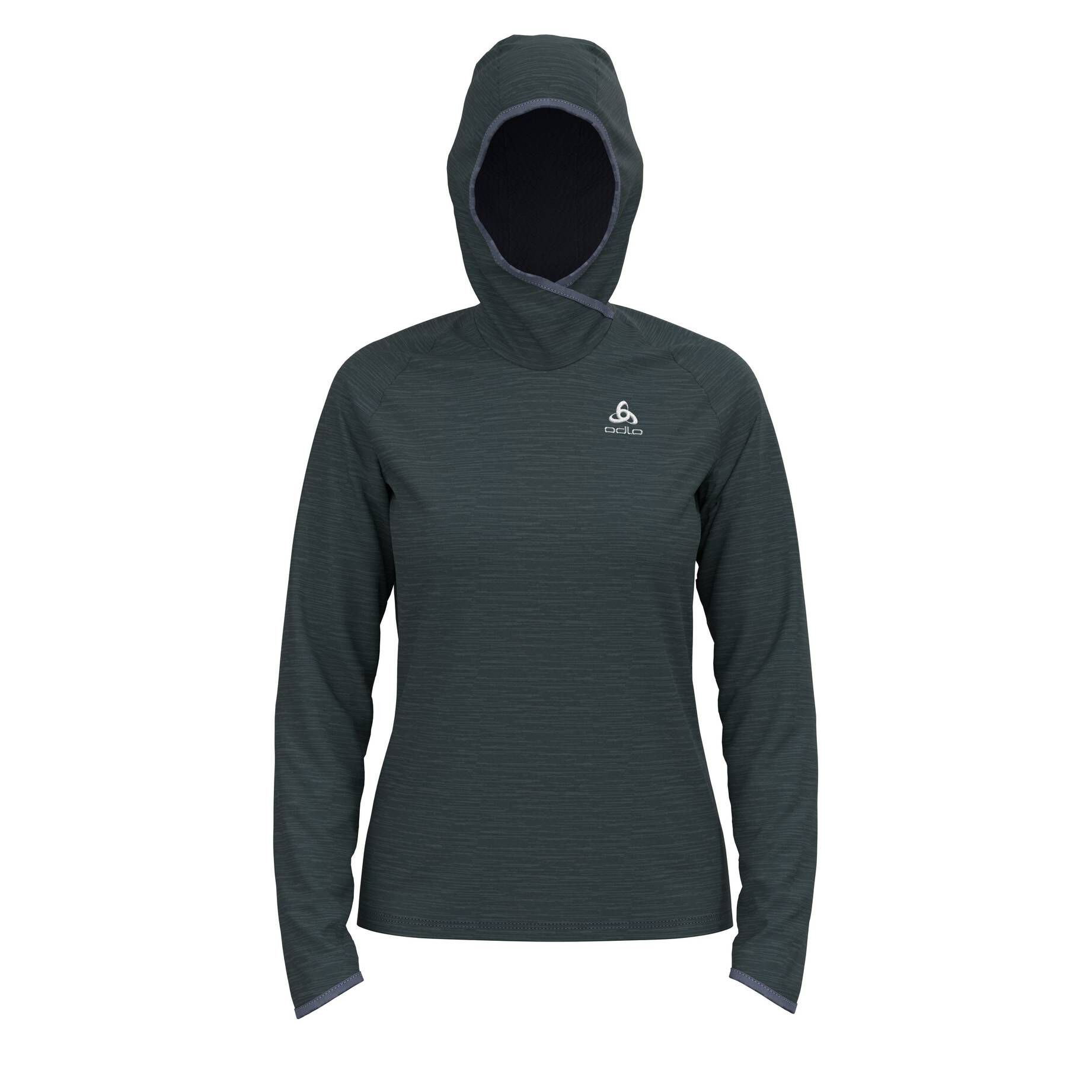 Odlo Damen Langarmshirt ESSENTIAL THERMAL MID LAYER HOODY in blau ...