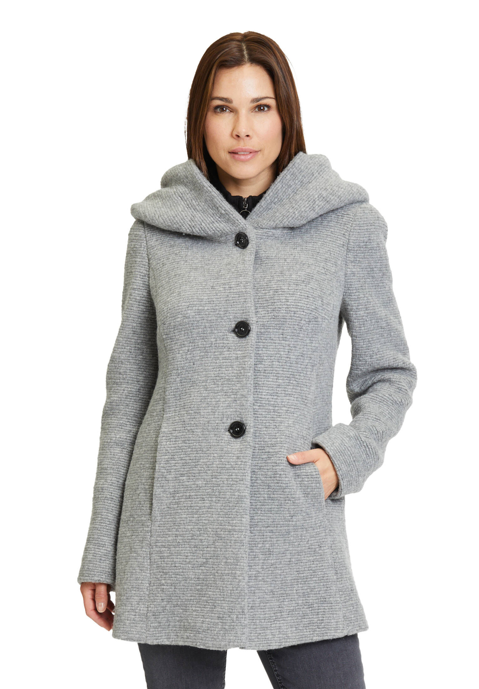 Damen Kurzmantel mit Kapuze