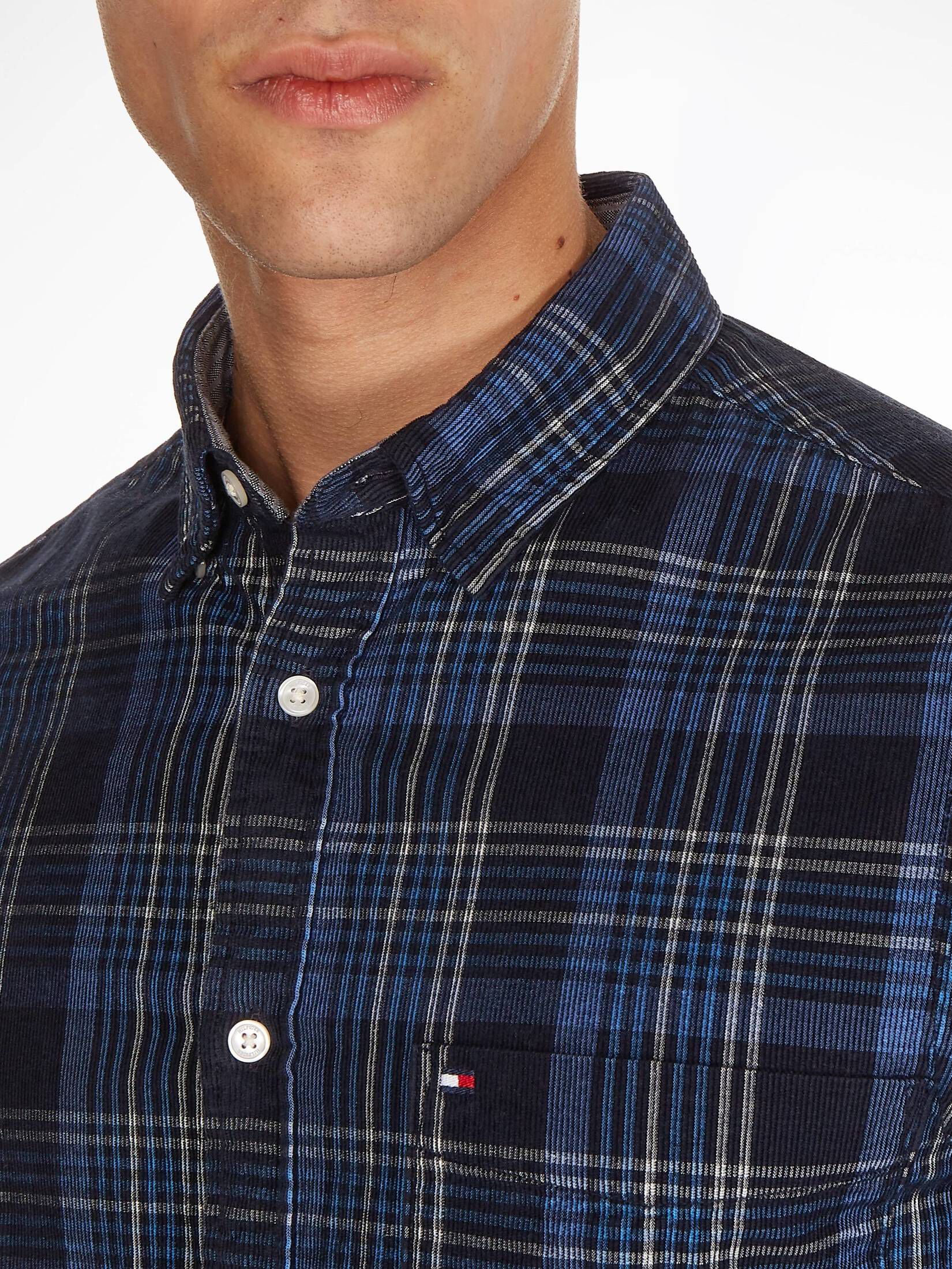 Herren Cordhemd Slim Fit Langarm