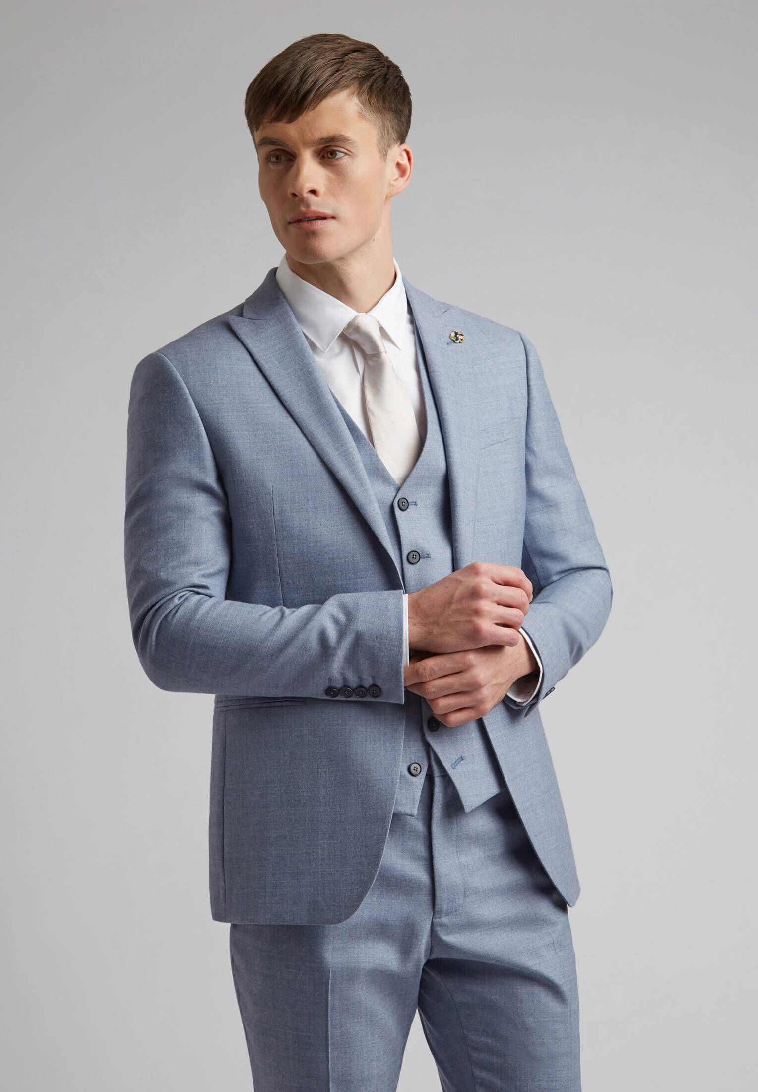 Herren Sakko Dusty Blue Light Flannel