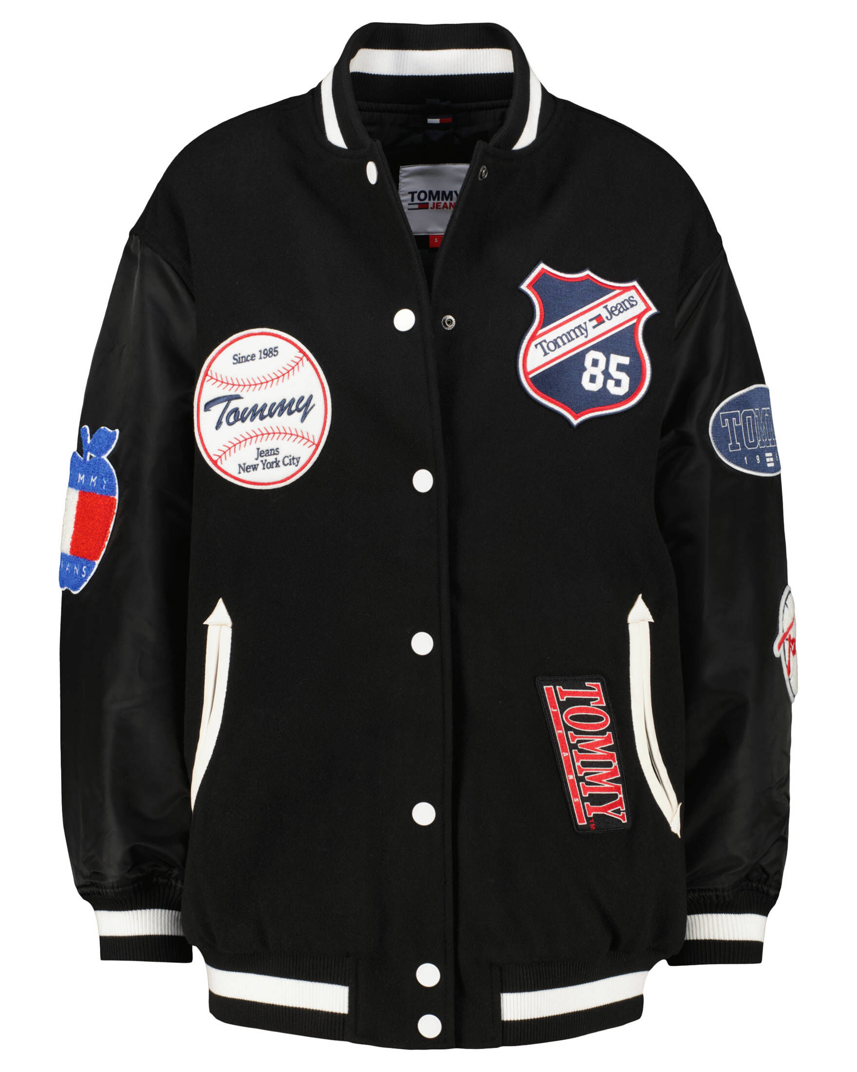 Tommy Jeans Damen Blouson TJM OVERSIZED LETTERMAN JACKET in schwarz ...