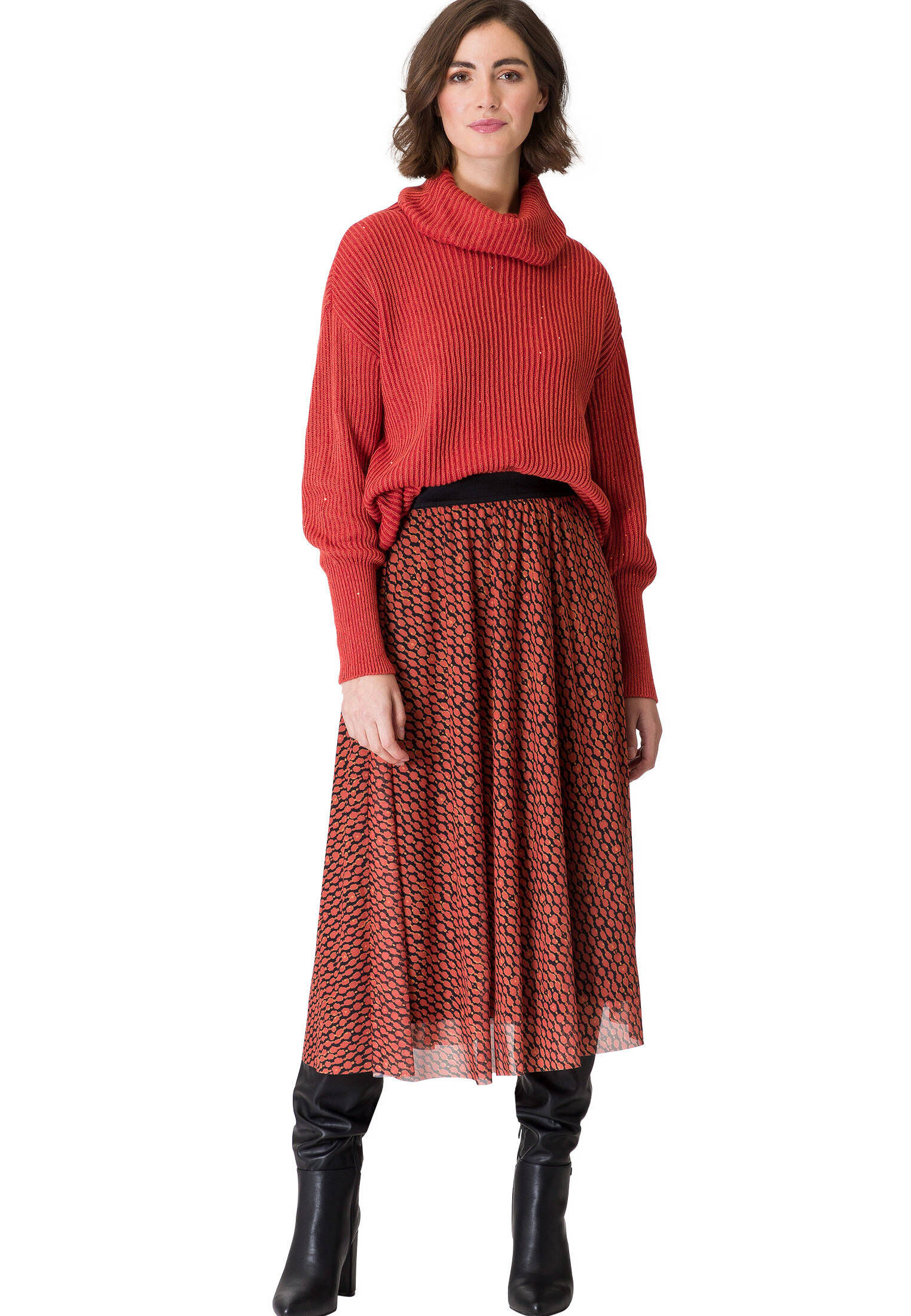 Damen Midirock mit Retroprint